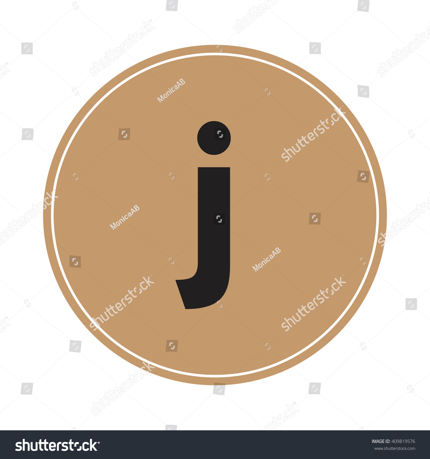 Letter J Rounded Shape Icon Logo Stock Vector (Royalty Free) 409819576 ...
