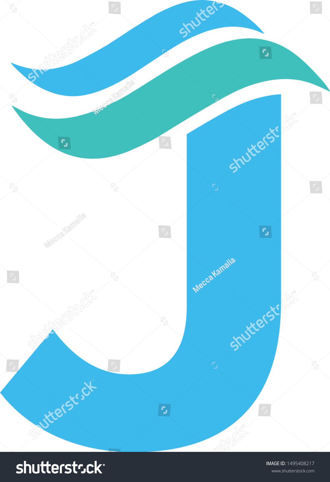 Letter J Wave Logo Vector Logotype Stock Vector (Royalty Free ...