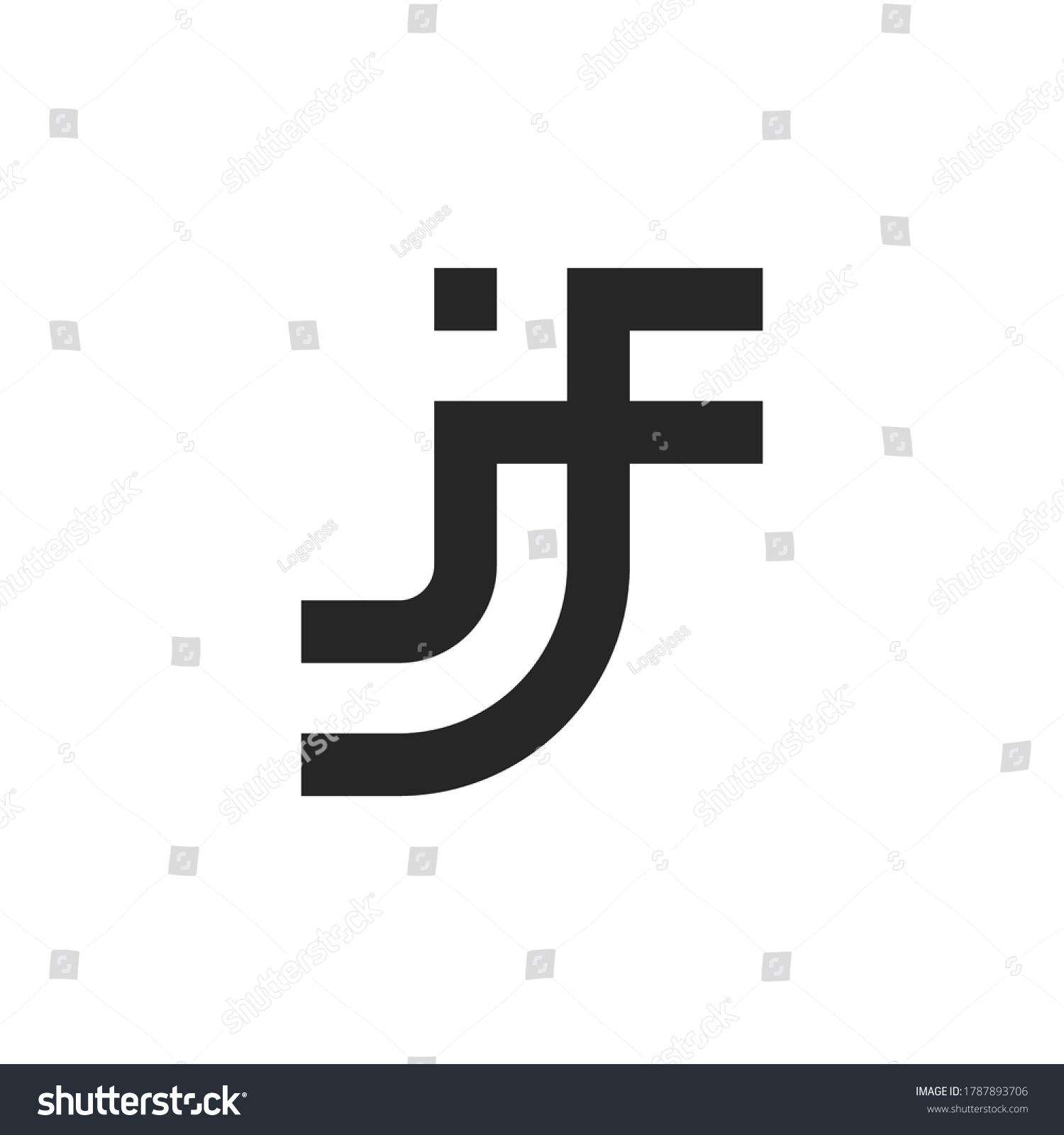 Letter Jf Logo Design Template Stock Vector (Royalty Free) 1787893706 ...