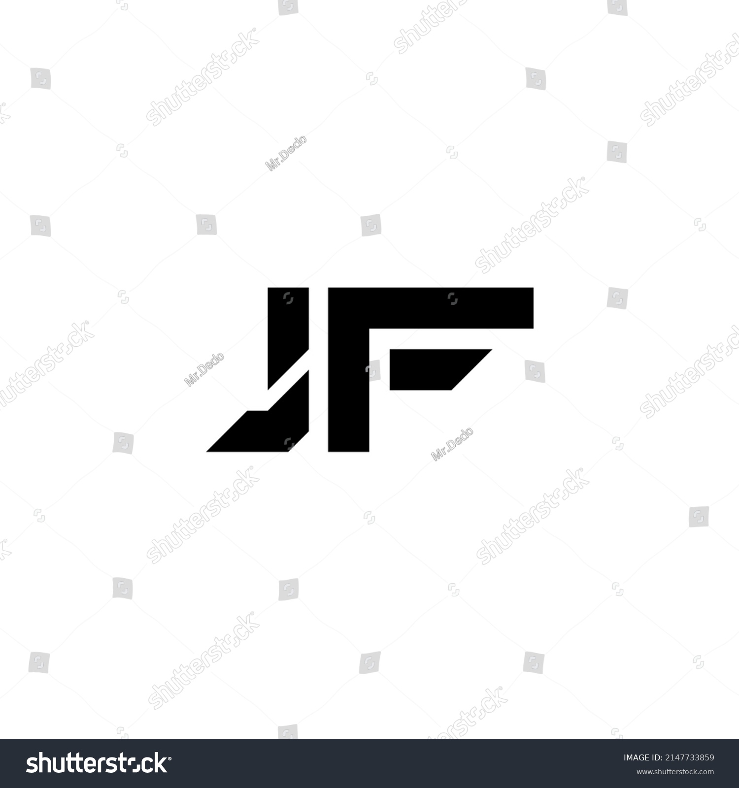 Letter Jf Monogram Logo Design No Stock Vector (Royalty Free ...