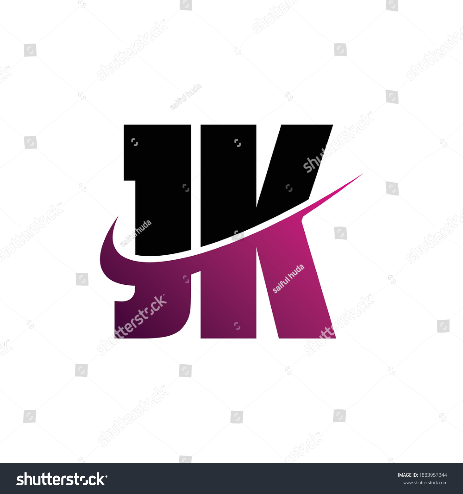 Letter Jk Simple Logo Design Vector Stock Vector (Royalty Free ...