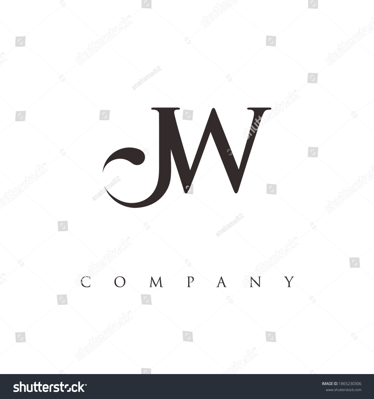 Letter Jw Logo Design Vector Stock Vector (Royalty Free) 1865230306 ...