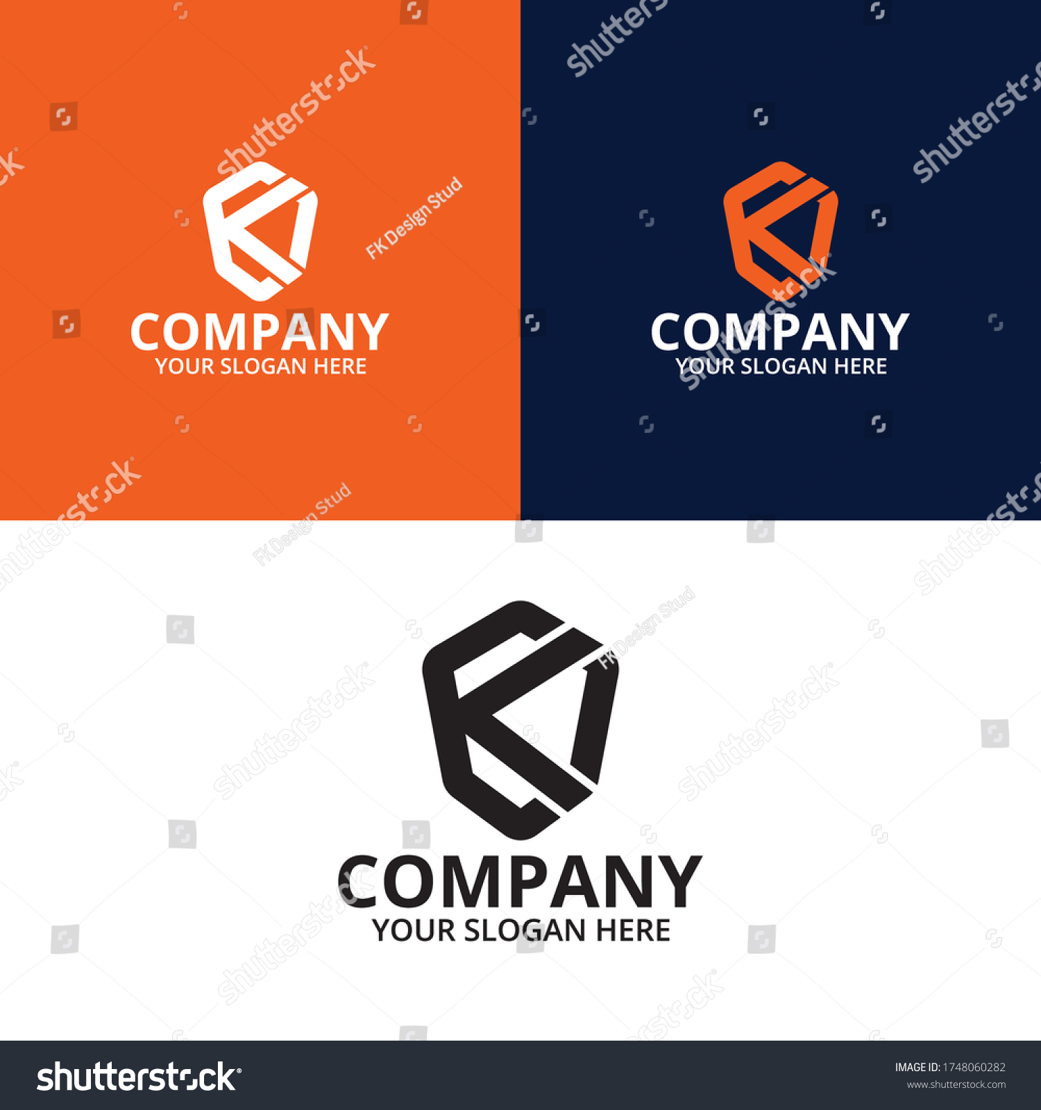 Letter K Abstract Shield Logo Template Stock Vector (Royalty Free ...
