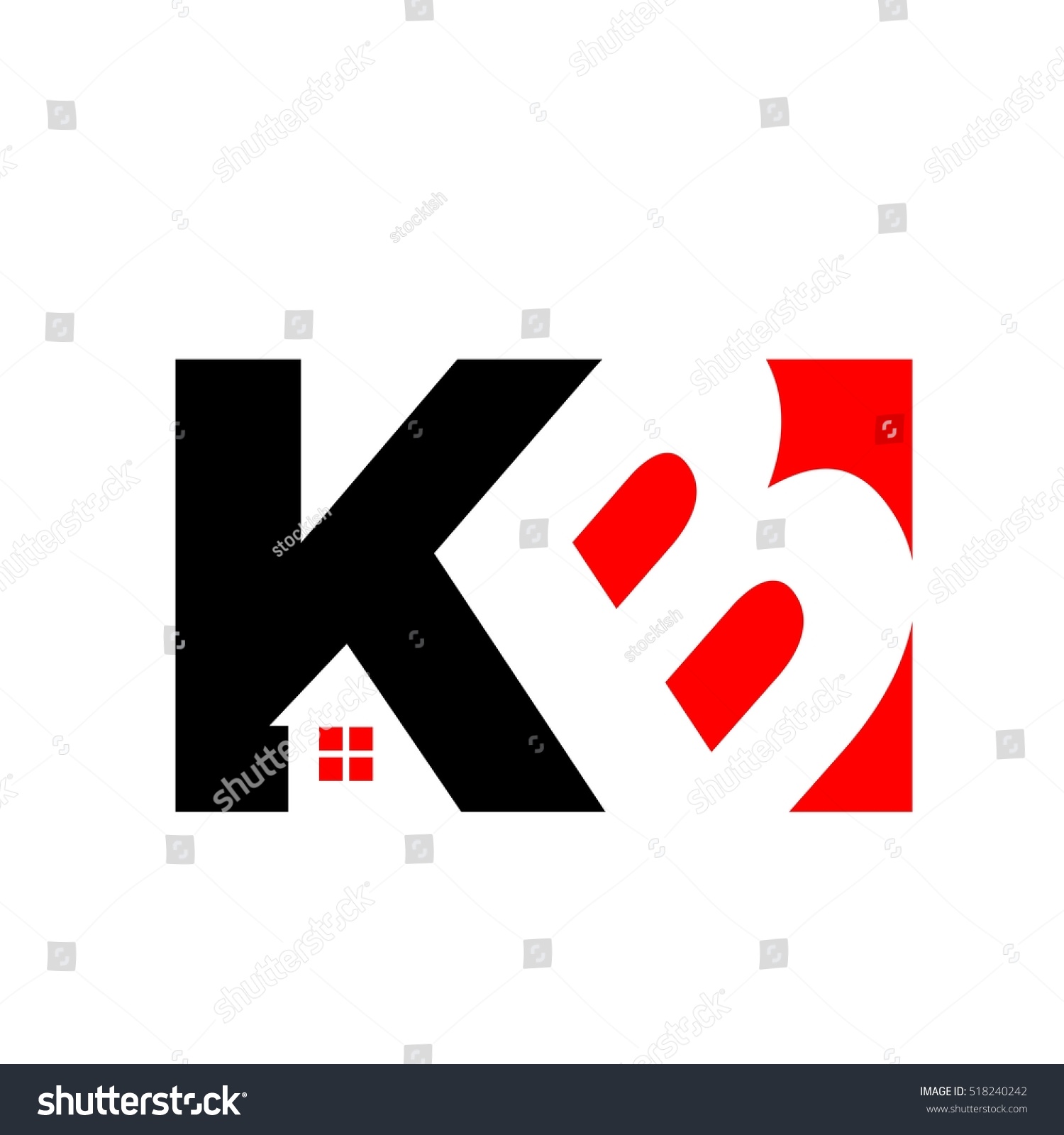 Letter K B Logo Vector Stock Vector (Royalty Free) 518240242