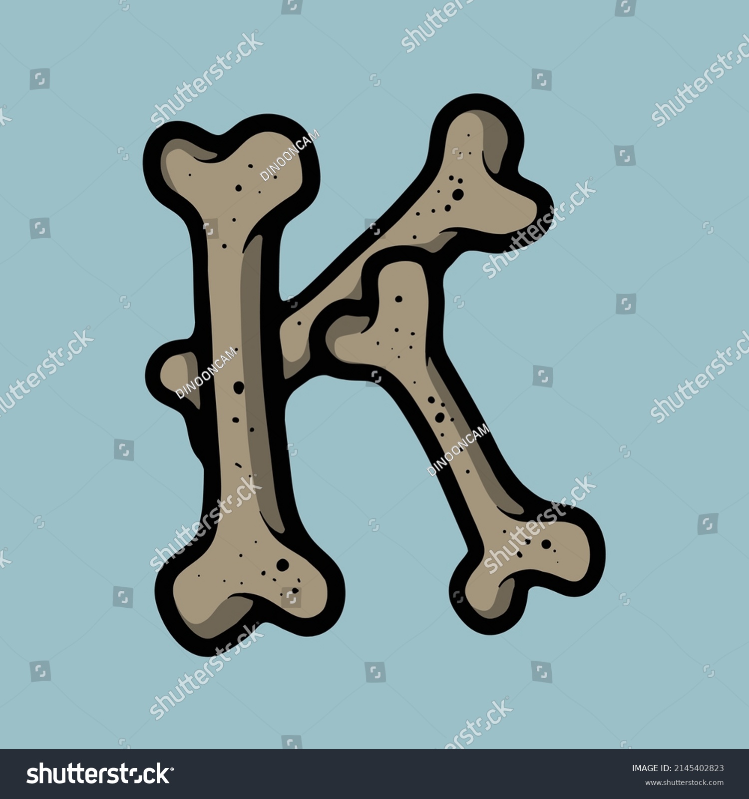Letter K Bone Cartoon Vector Illustration Stock Vector (Royalty Free ...