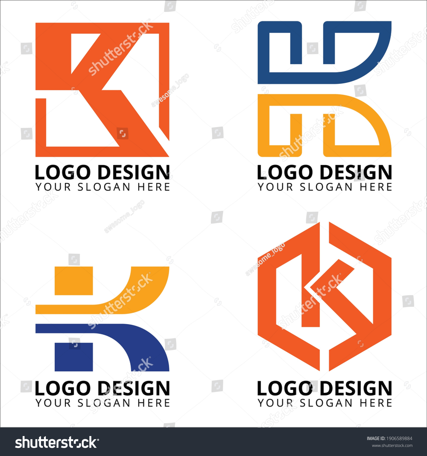 Letter K Modern Logo Design Stock Vector (Royalty Free) 1906589884 ...