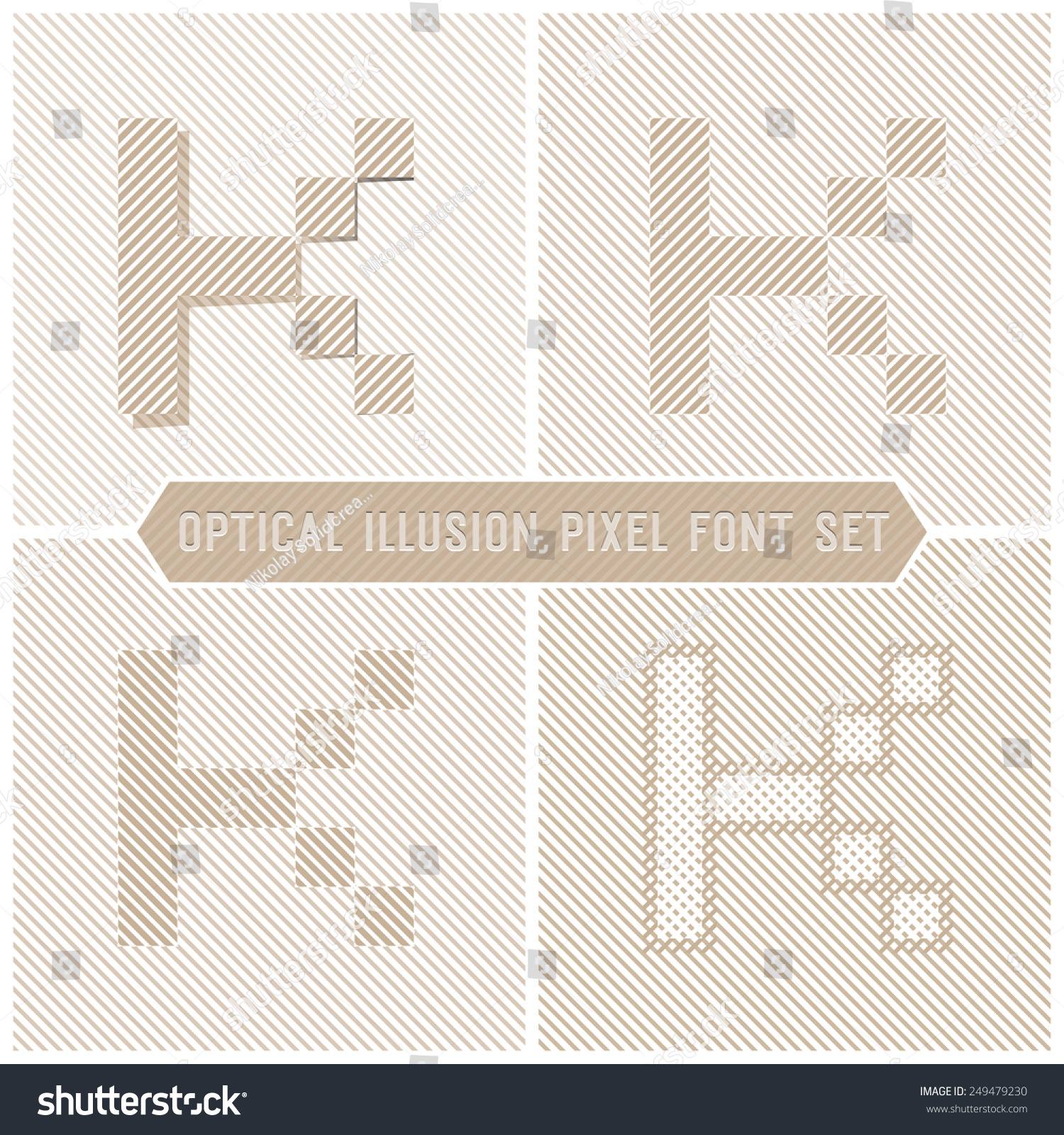 Letter K Optical Illusion Alphabet Set Stock Vector (Royalty Free ...