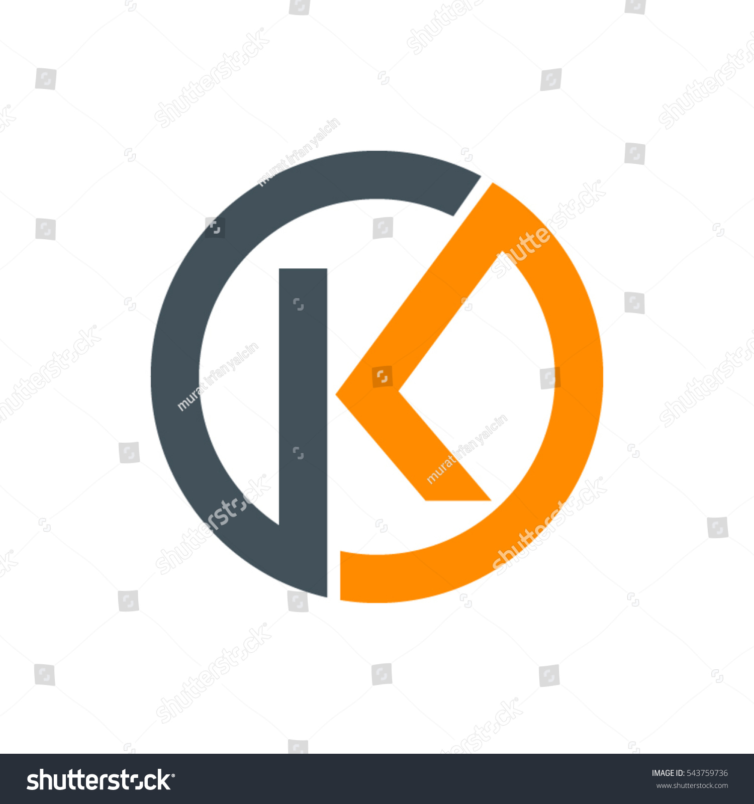 Letter K Round Vector Logo Design Stock Vector (Royalty Free) 543759736