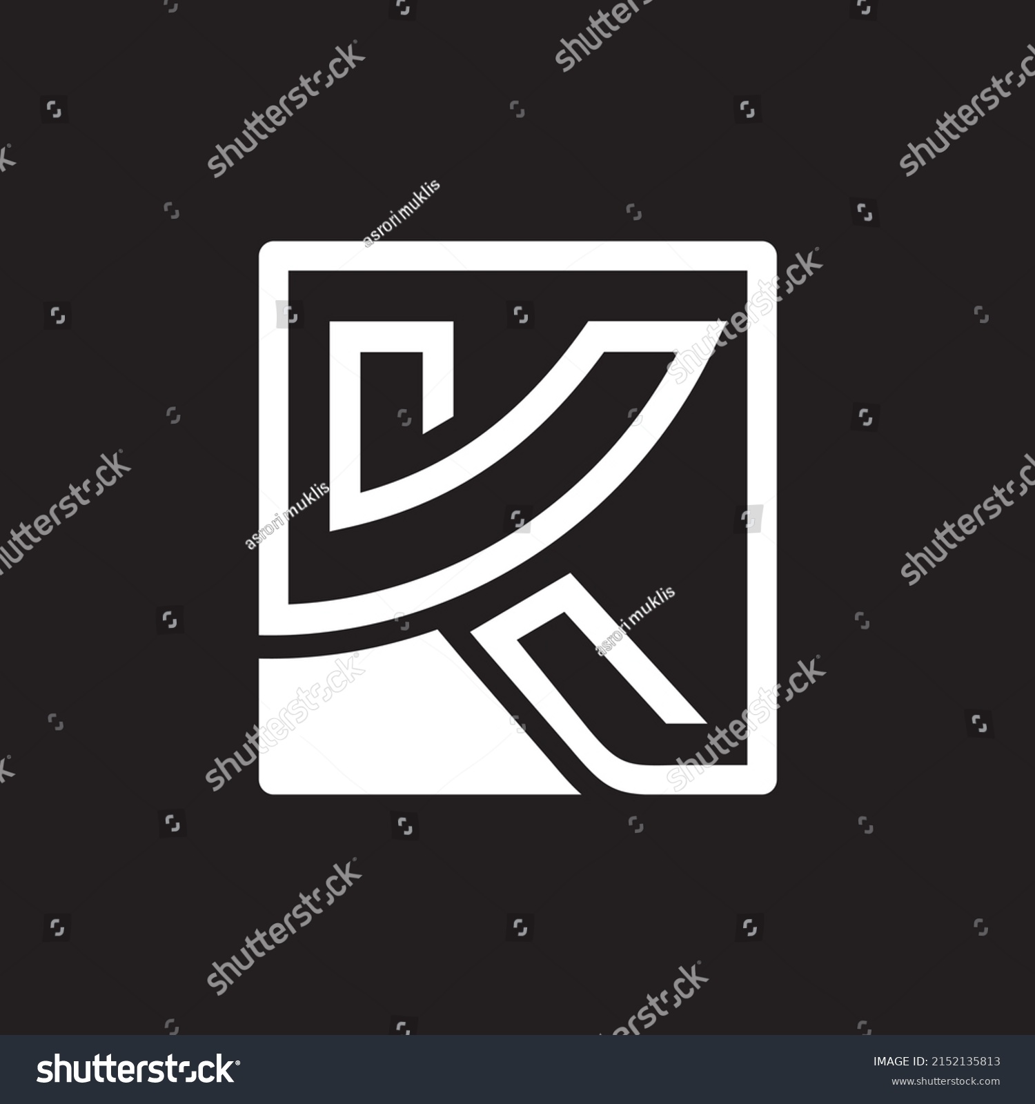 Letter K Square Logo Design Stock Vector (Royalty Free) 2152135813 ...