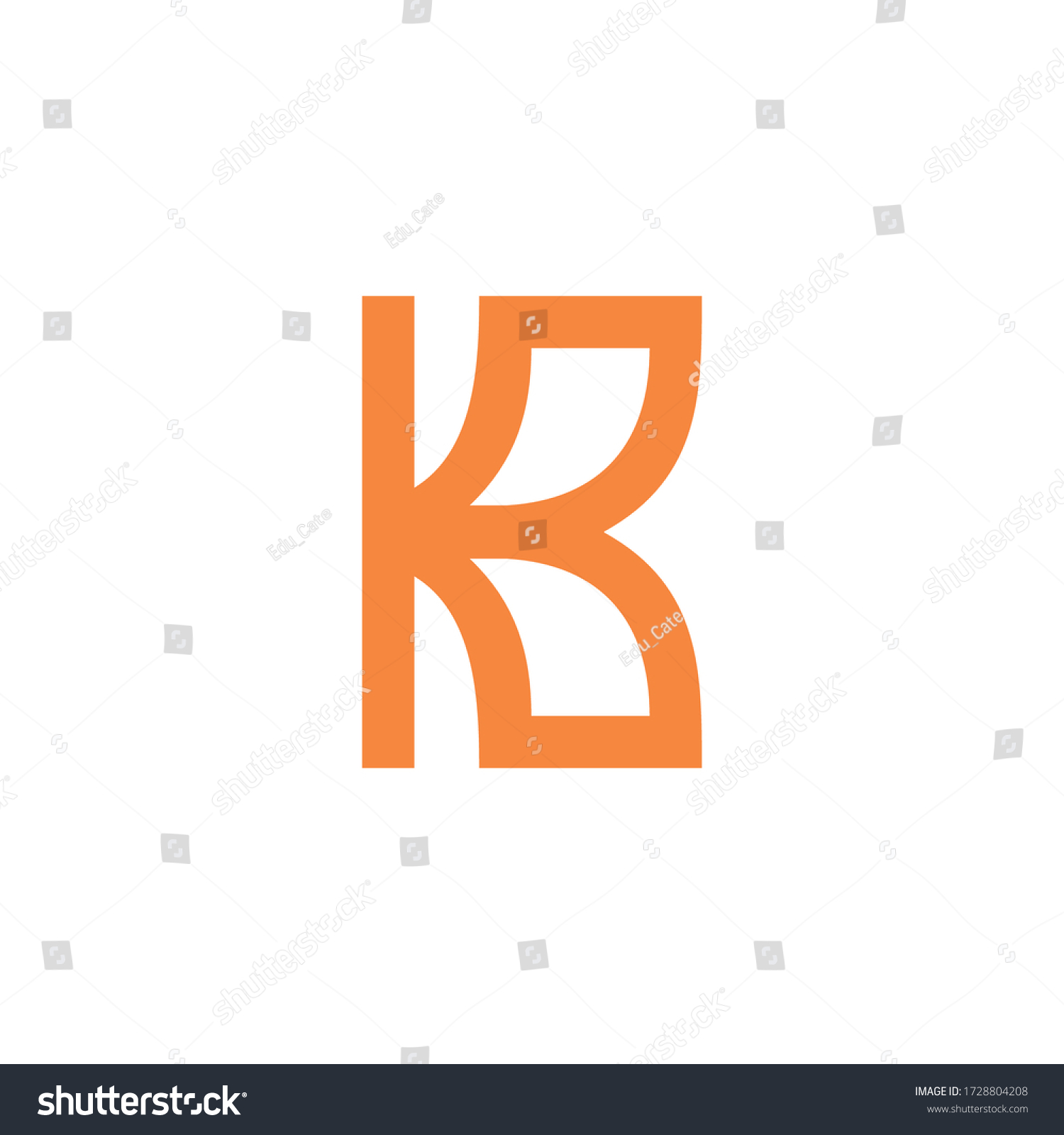 Letter Kb Simple Geometric Linear Symbol Stock Vector (Royalty Free ...