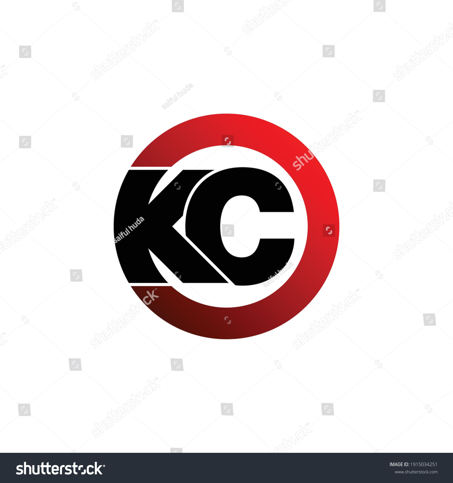 Letter Kc Circle Logo Design Vector Stock Vector (Royalty Free ...