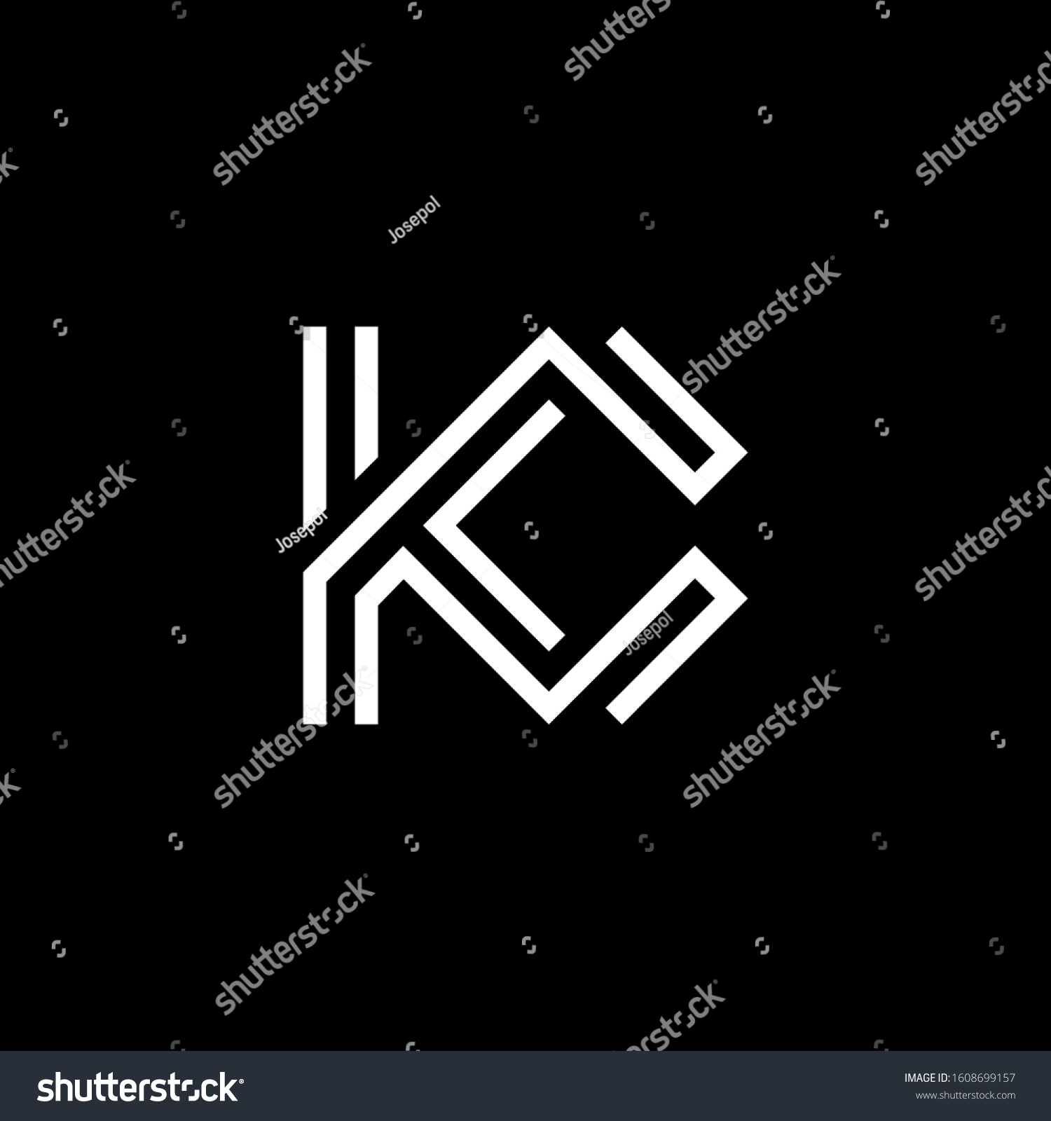 Letter Kc Logo Design Template Stock Vector (Royalty Free) 1608699157 ...