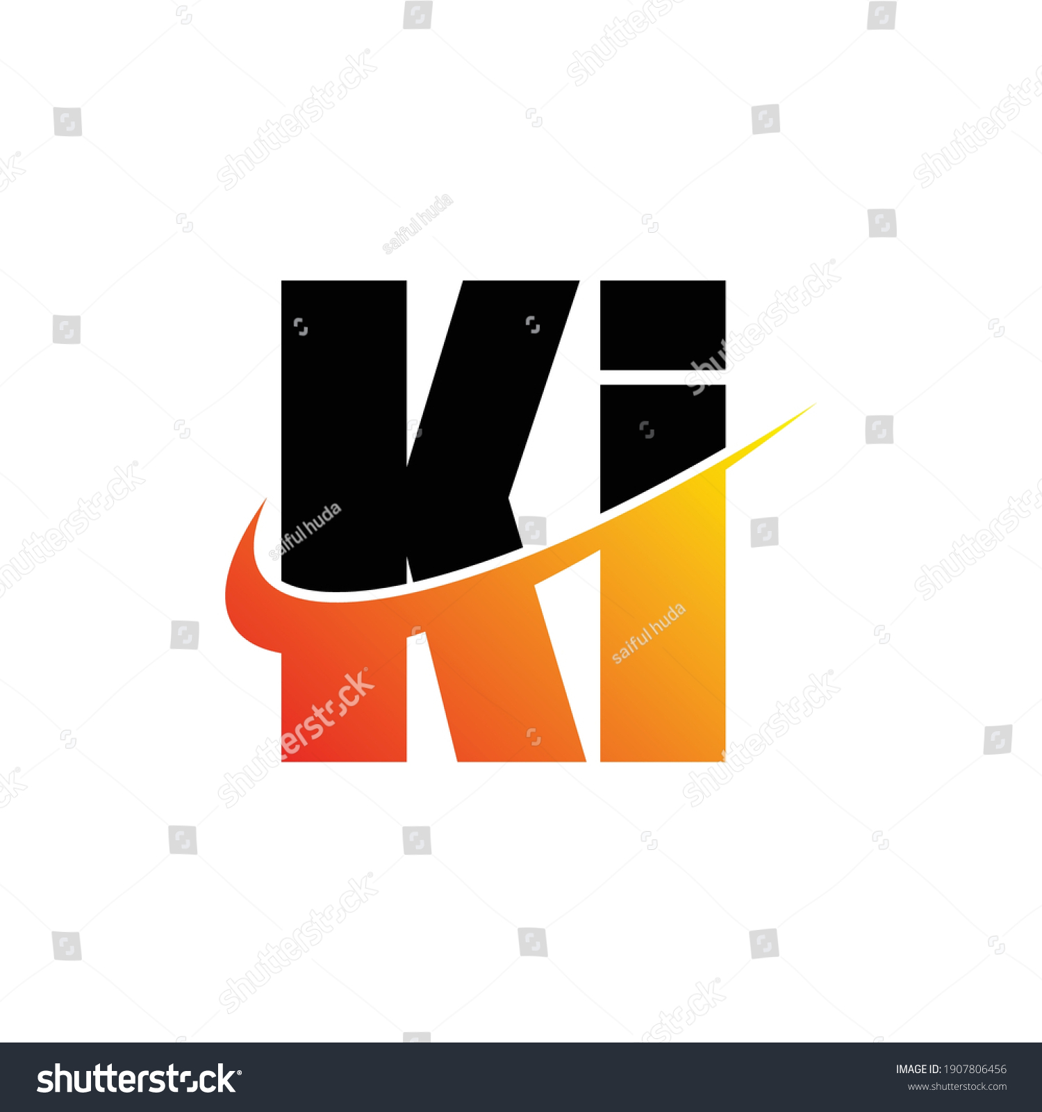 Letter Ki Simple Logo Design Vector Stock Vector (Royalty Free ...