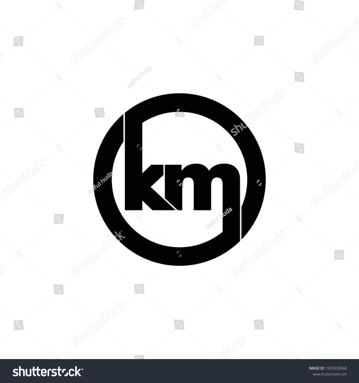 Letter Km Circle Logo Design Vector Stock Vector (Royalty Free ...
