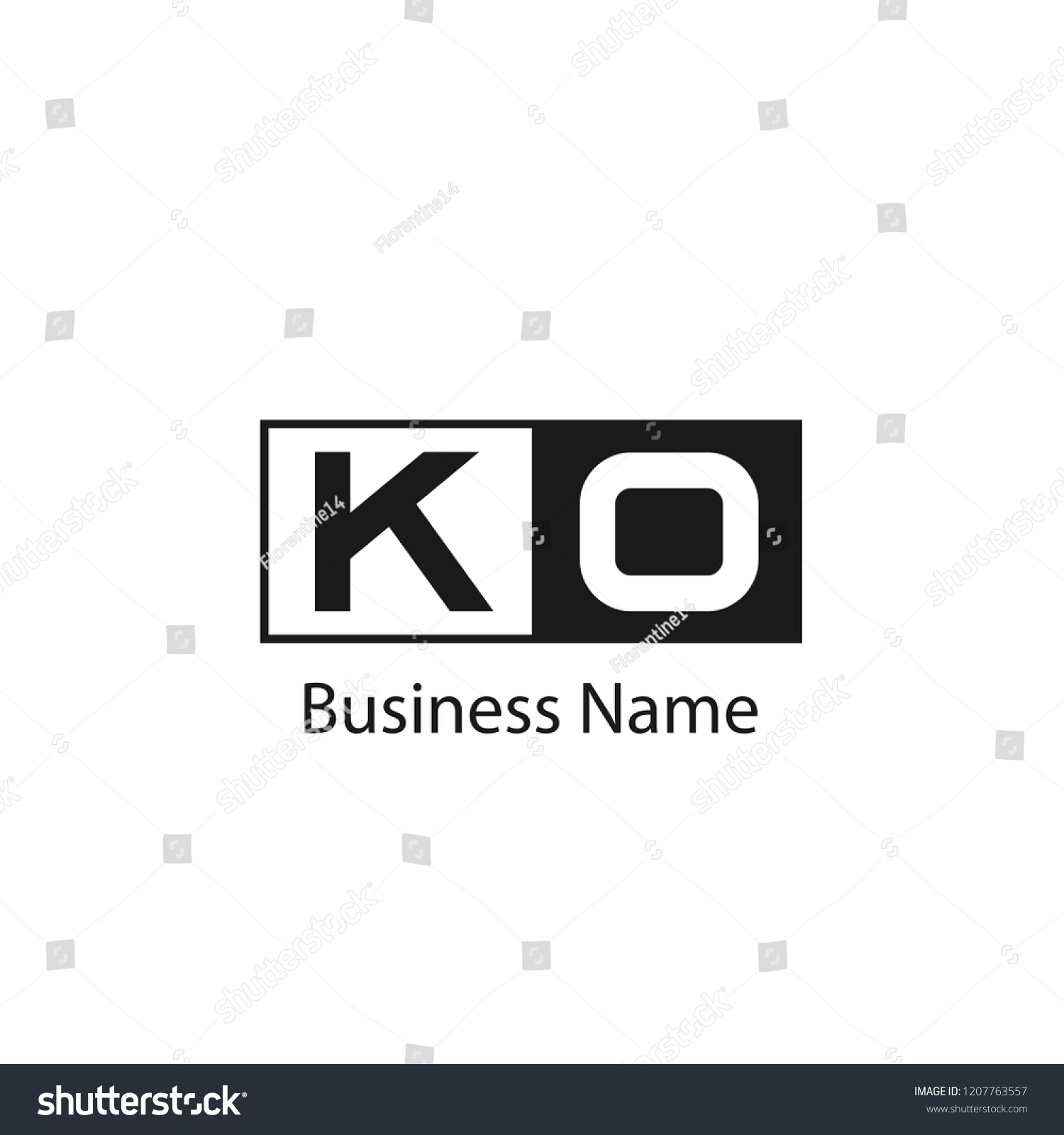 Letter Ko Logo Template Stock Vector (Royalty Free) 1207763557 ...