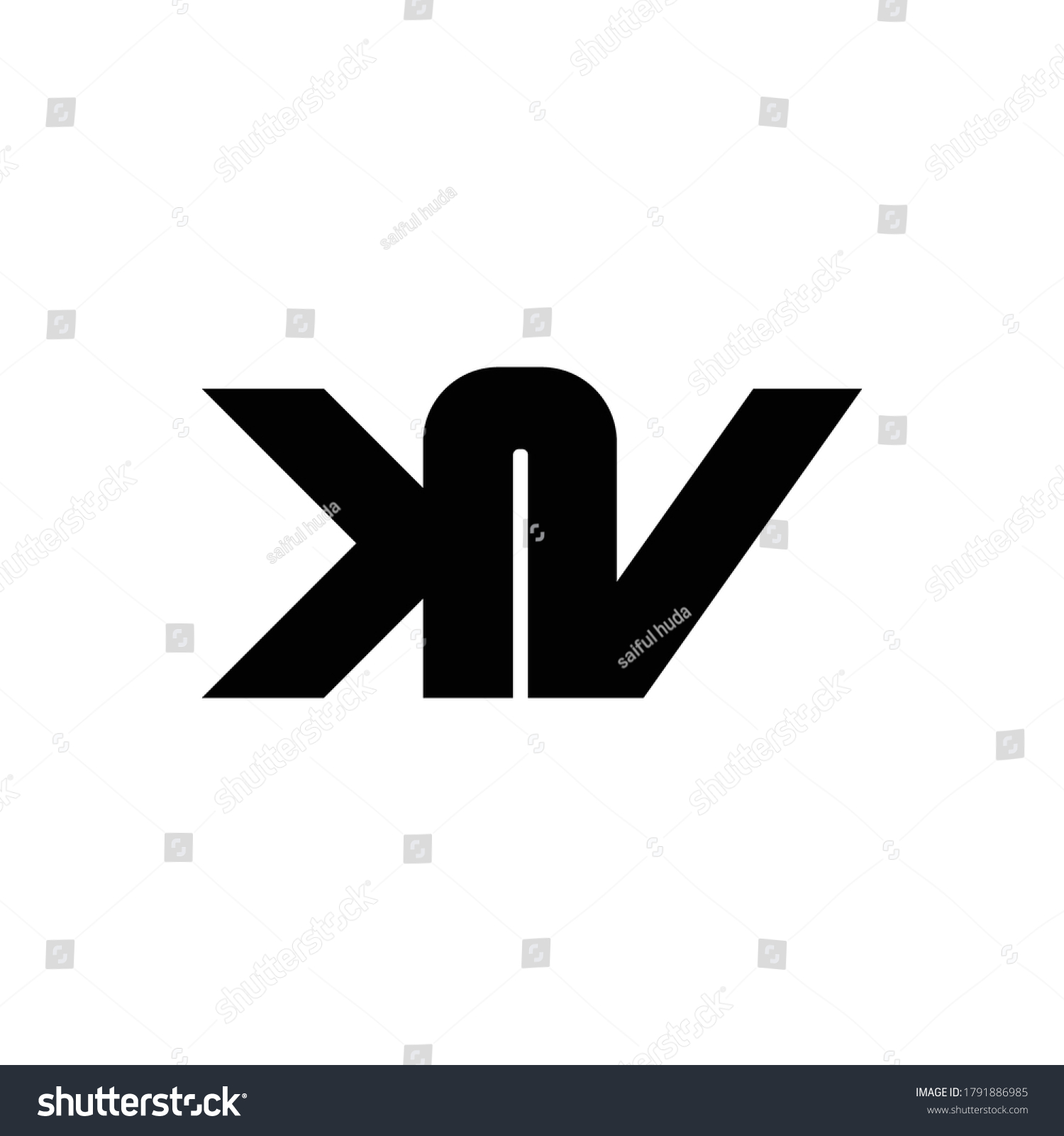 Letter Kv Monogram Logo Design Stock Vector (Royalty Free) 1791886985
