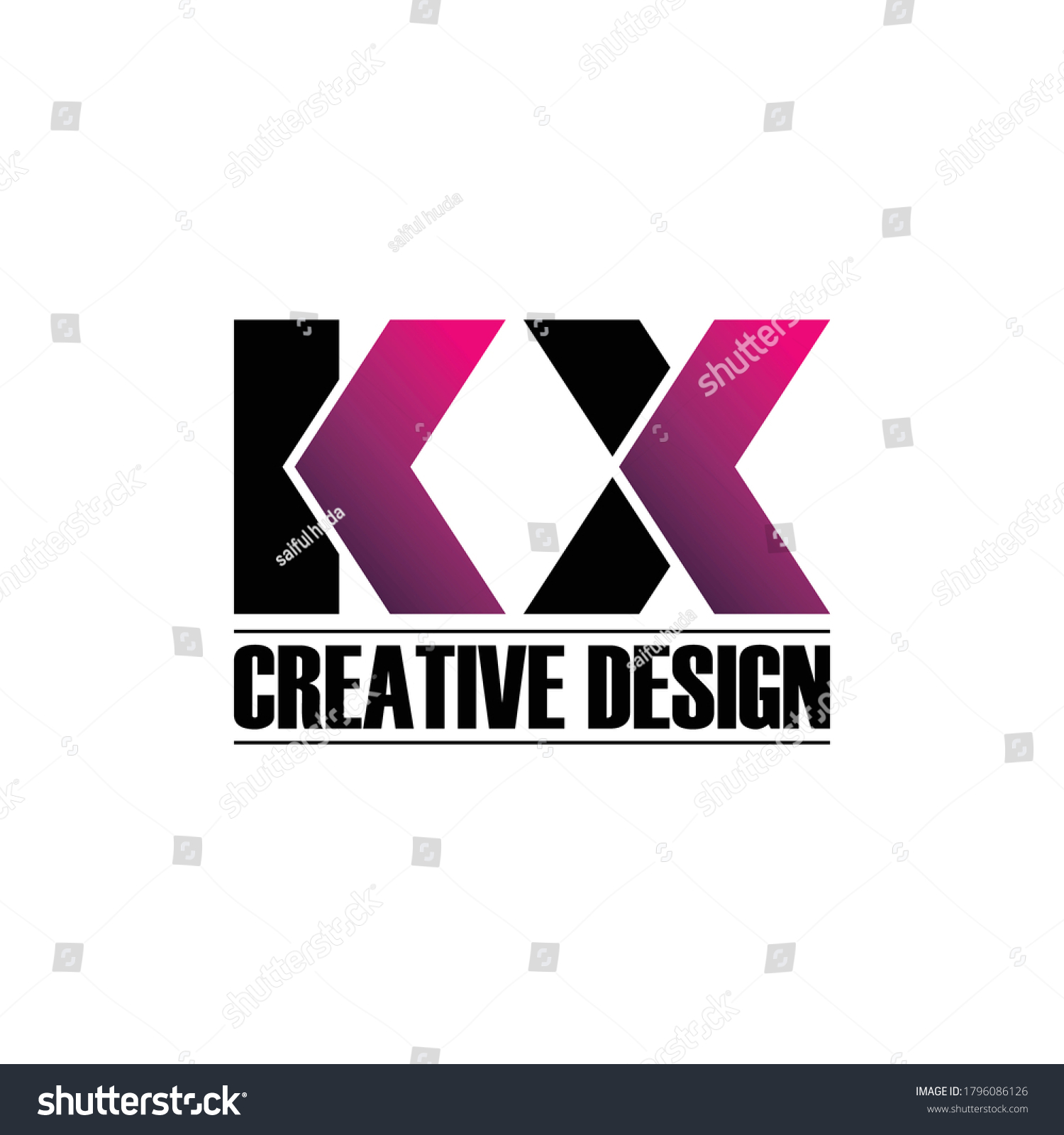 Letter Kx Simple Monogram Logo Design Stock Vector (Royalty Free ...