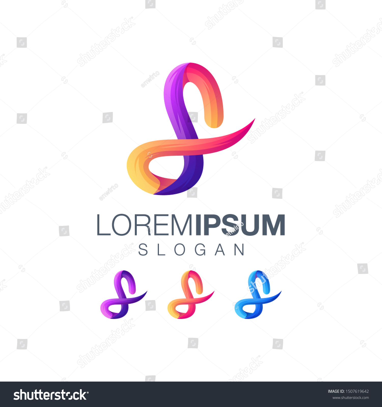 Letter L Abstract Gradient Logo Design Stock Vector (Royalty Free ...