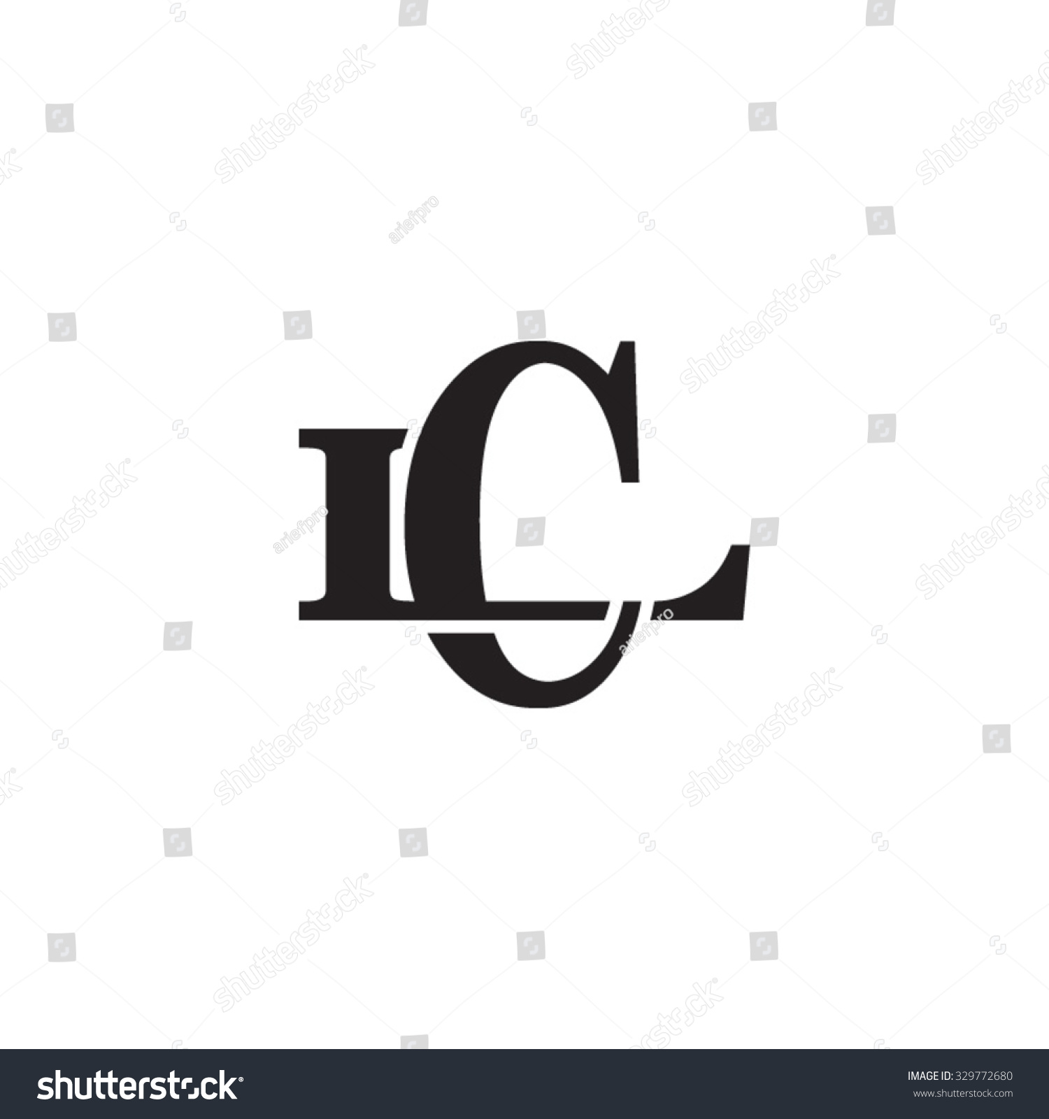 Letter L C Monogram Logo Stock Vector (Royalty Free) 329772680 ...