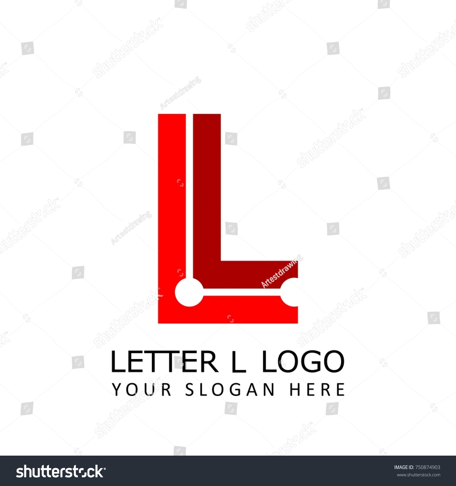 Letter L Dot Connect Logo Stock Vector (Royalty Free) 750874903 ...
