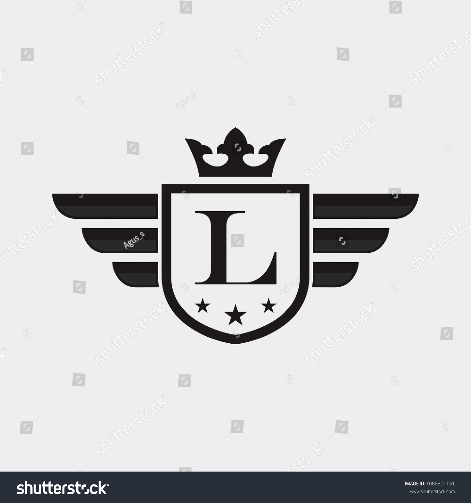 Letter L Shield Wing Logo Vector Stock Vector (Royalty Free) 1066801151