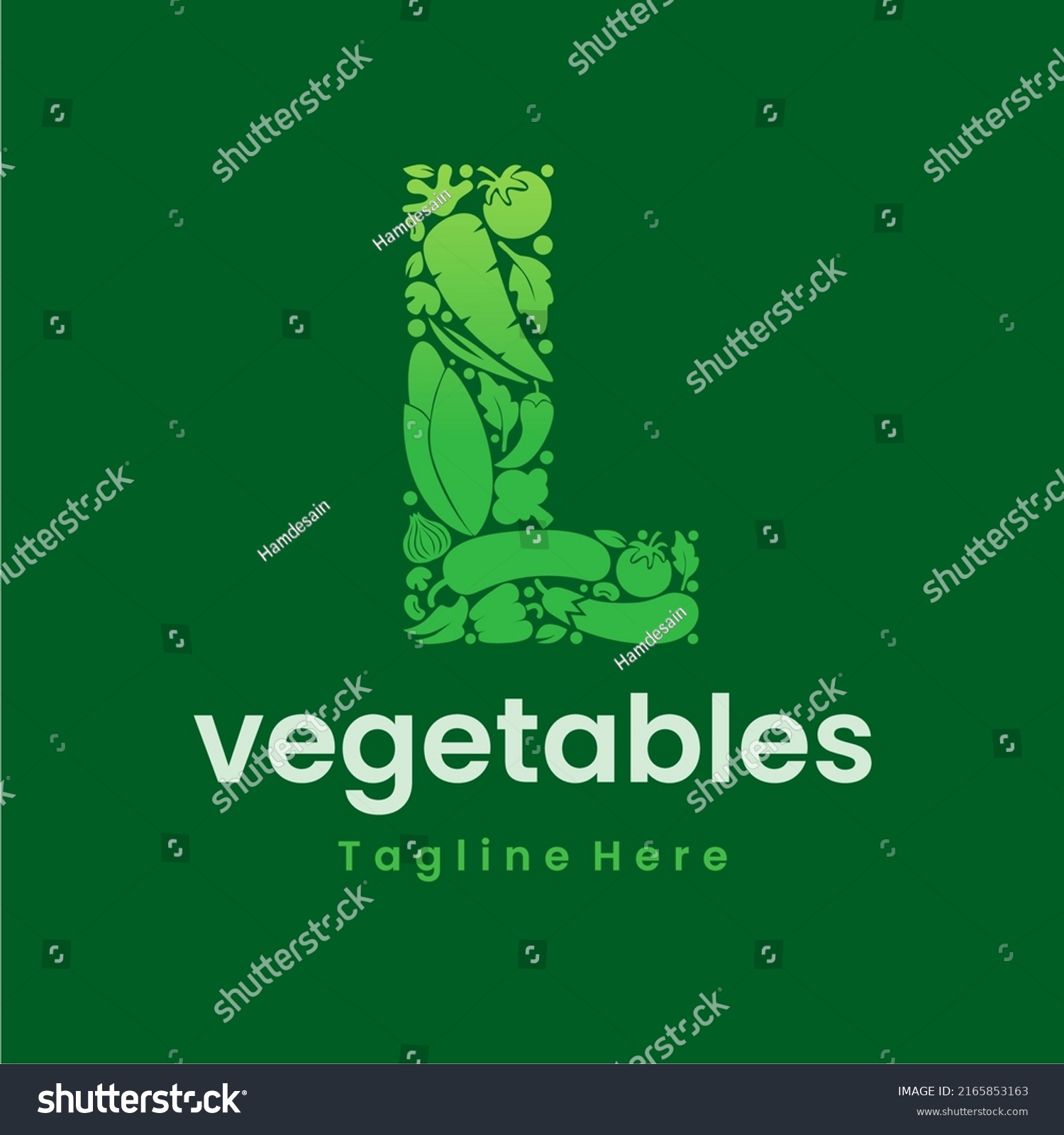 Letter L Vegetables Logo Vector Stock Vector (Royalty Free) 2165853163 ...