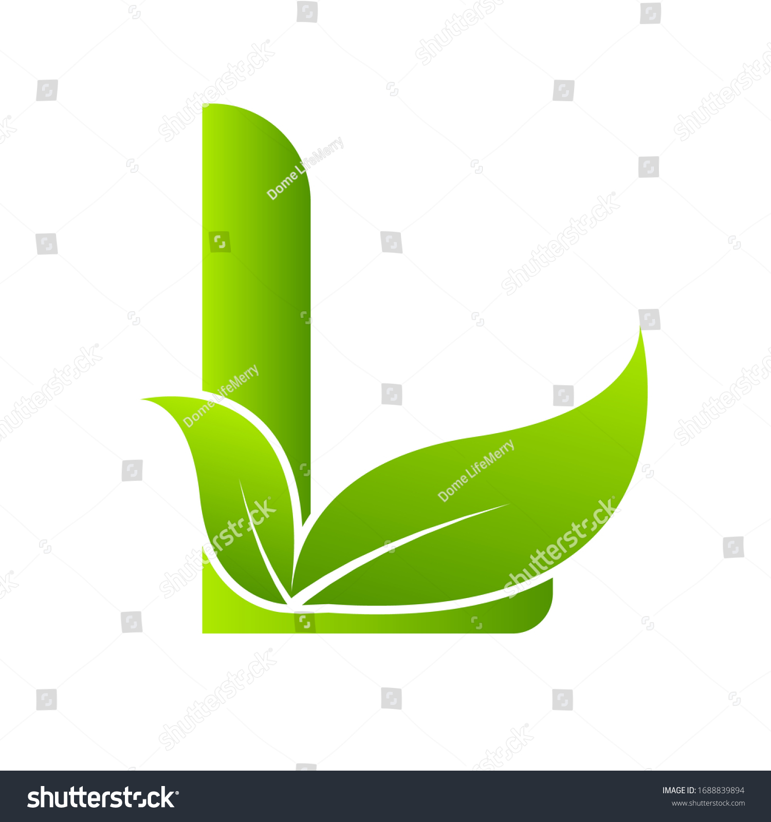 Letter L Leaf Element Ecology Concept Stock Vector (Royalty Free ...
