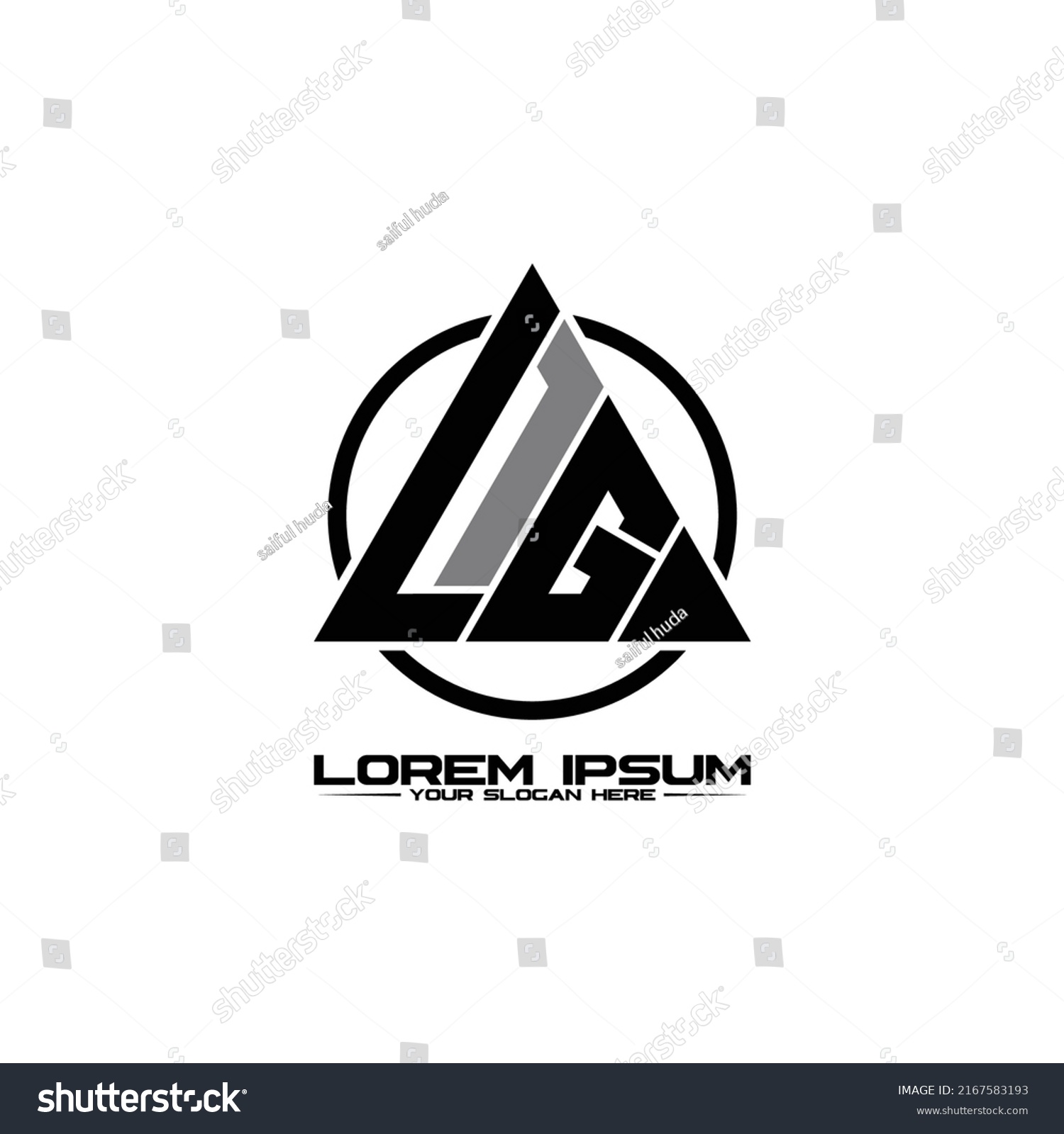 Letter Lg Triangle Logo Design Vector Stock Vector (Royalty Free ...