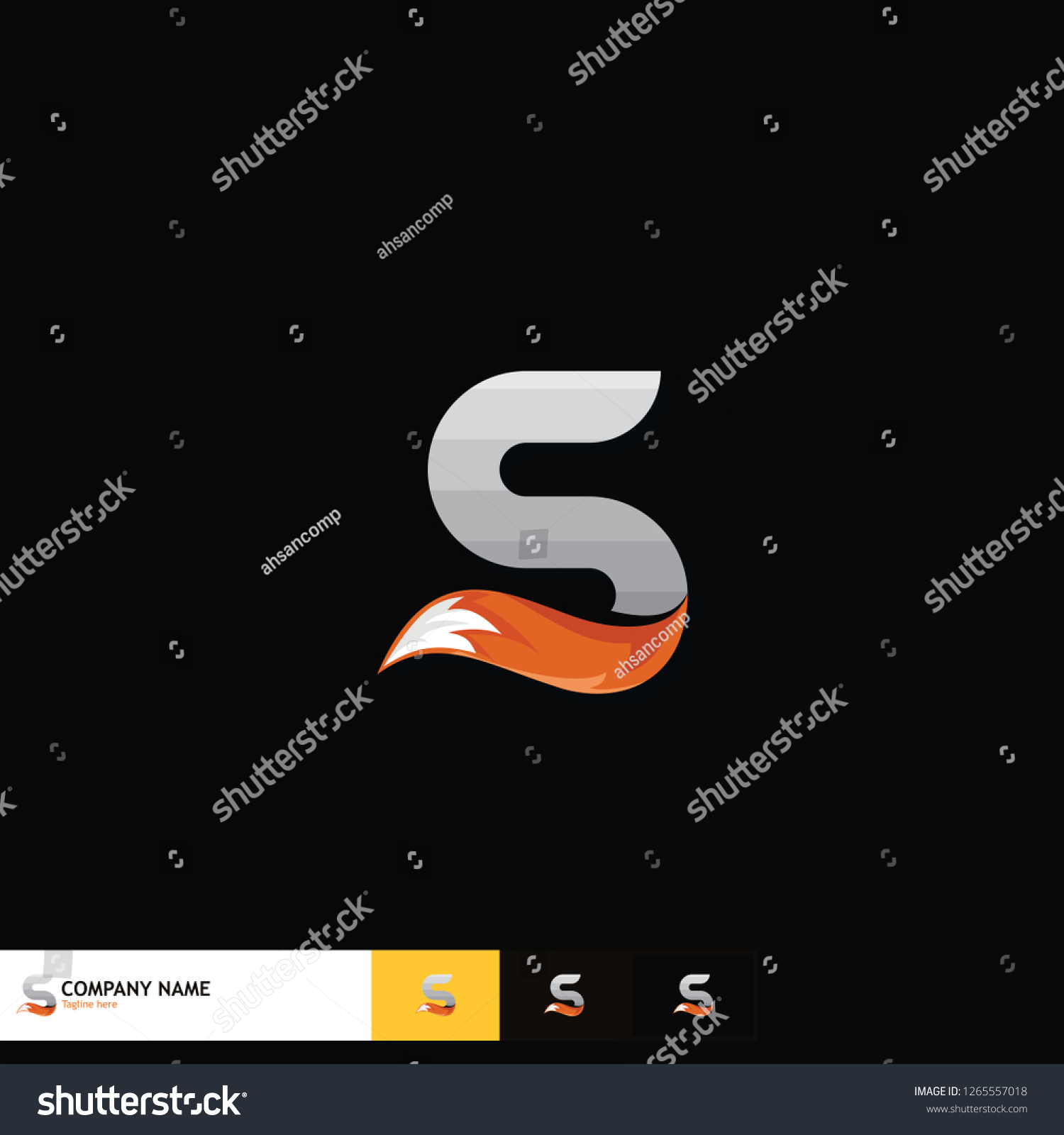 Letter Logo Designfox Tail Vector Stock Vector (Royalty Free ...