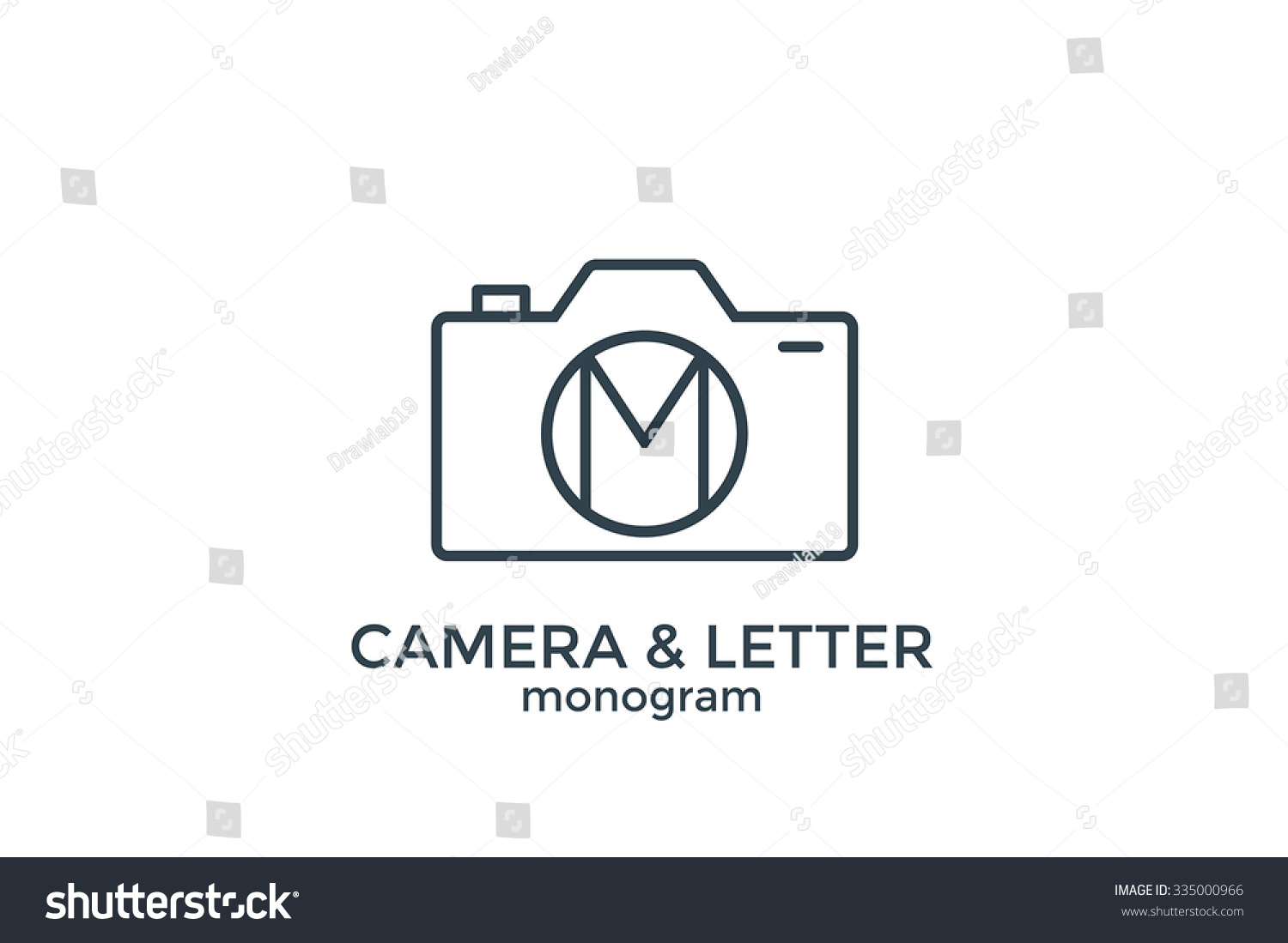 Letter M Camera Monogram Logo: vetor stock (livre de direitos ...
