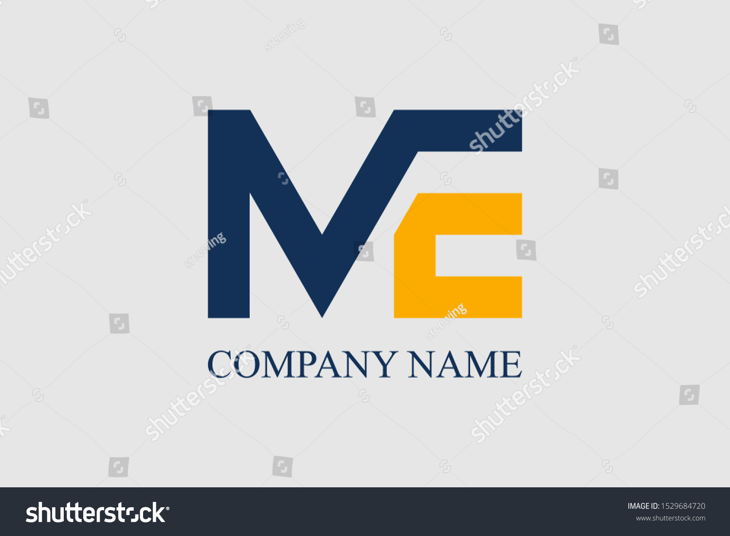 Letter M E Logo Design Vector Stock Vector (Royalty Free) 1529684720
