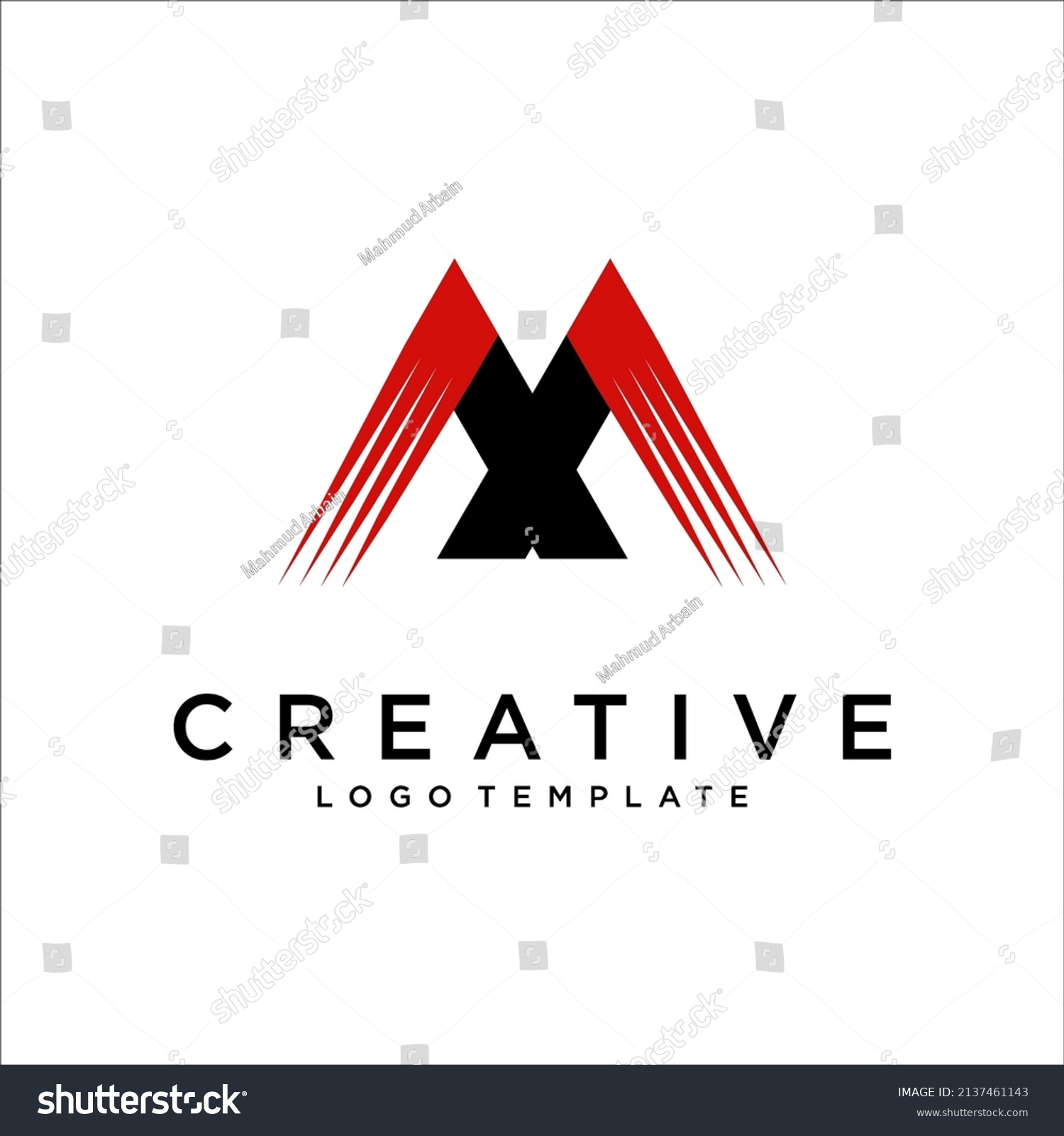 Letter M Brush Stroke Logo Design Stock Vector (Royalty Free ...