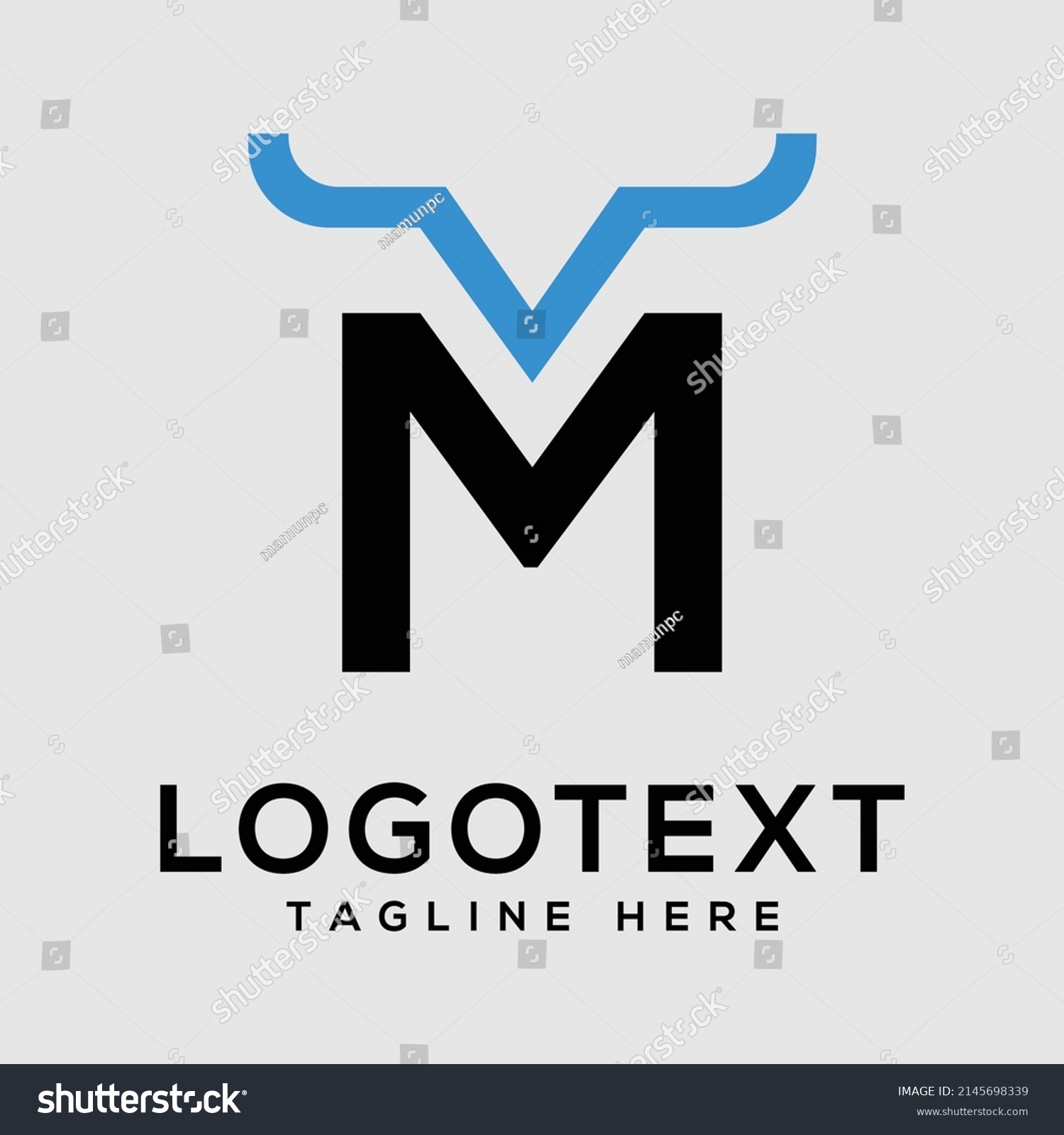 Letter M Bull Logo Vector Stock Vector (Royalty Free) 2145698339 ...