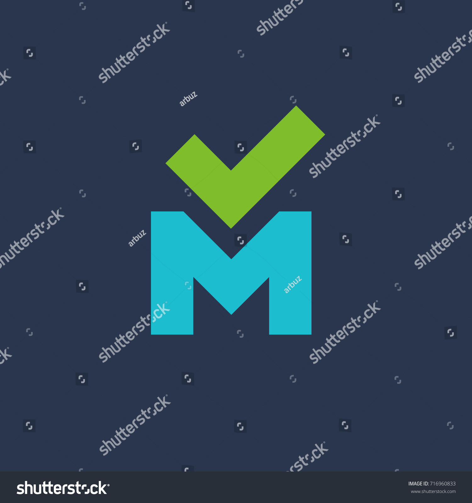 Letter M Check Mark Logo Icon Stock Vector (Royalty Free) 716960833