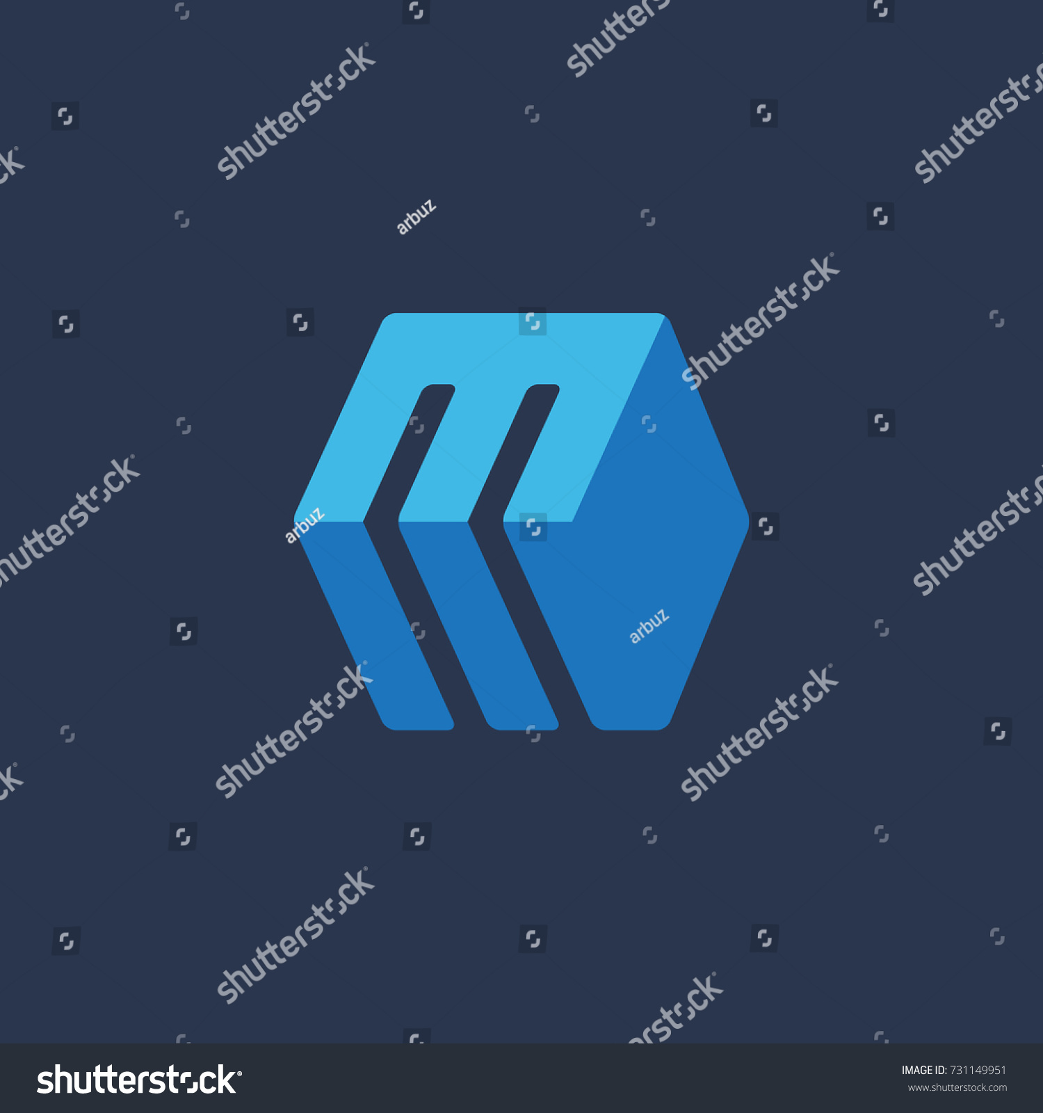 Letter M Cube Icon Design Template Stock Vector (Royalty Free ...