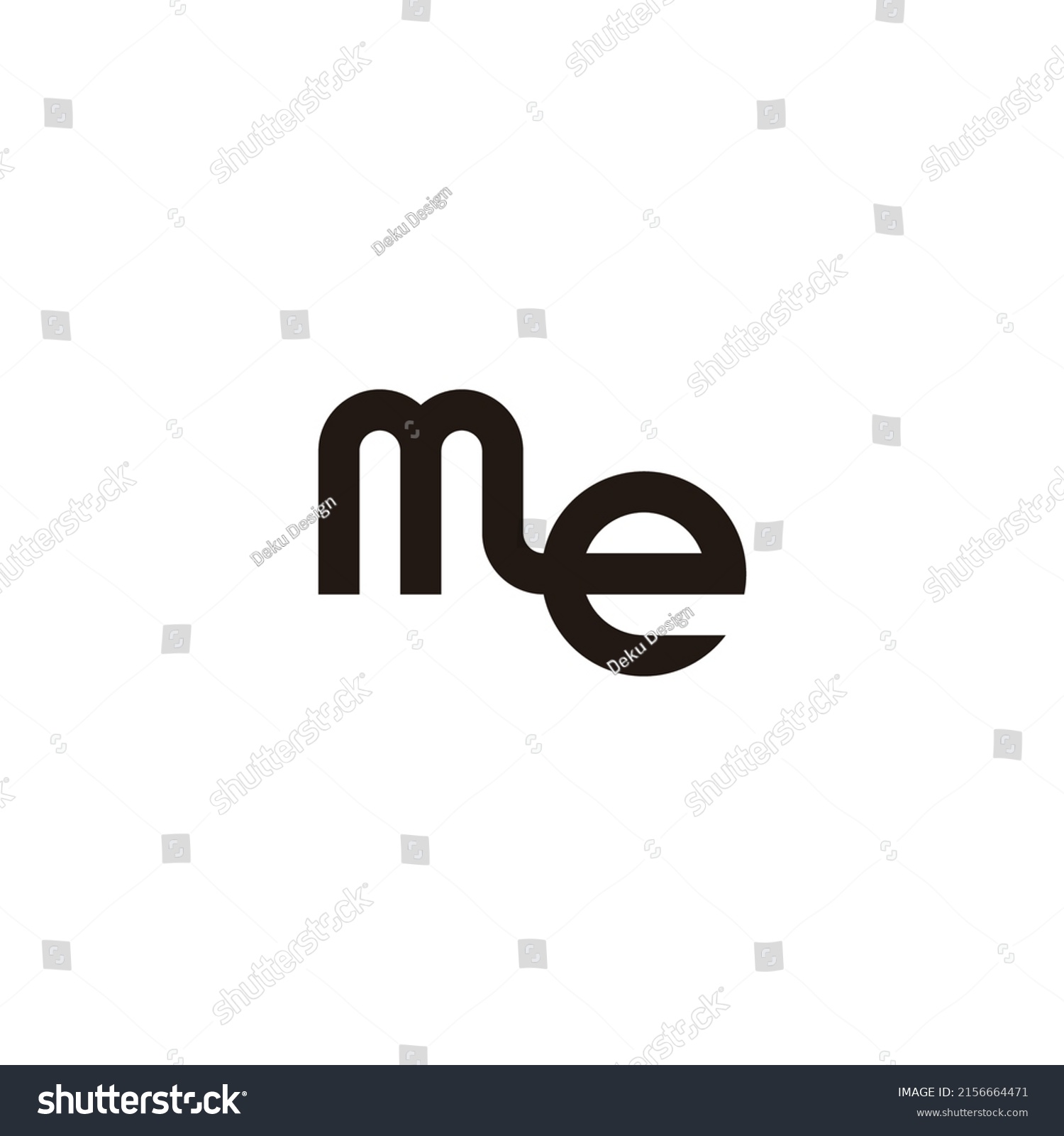 Letter M E Connect Geometric Symbol Stock Vector (Royalty Free ...