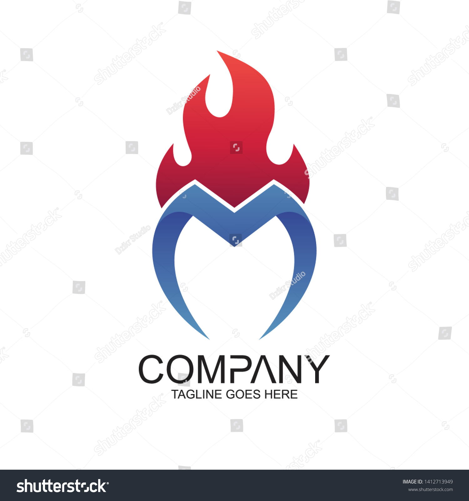 Letter M Fire Logo Vector: vector de stock (libre de regalías ...