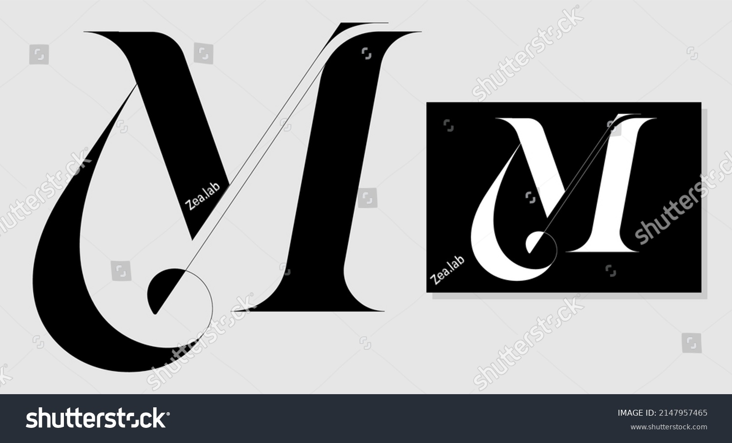 Letter M Initial Monogram Logo Branding Stock Vector (Royalty Free ...