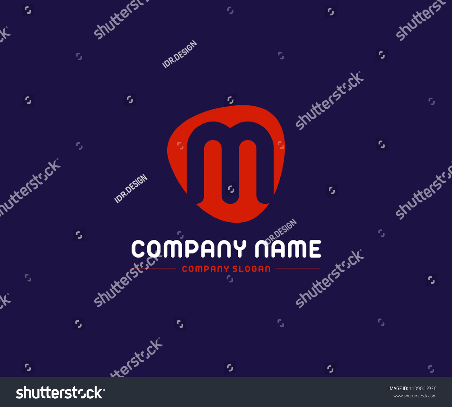 Letter M Inside Abstract Oval Circle Stock Vector (Royalty Free ...