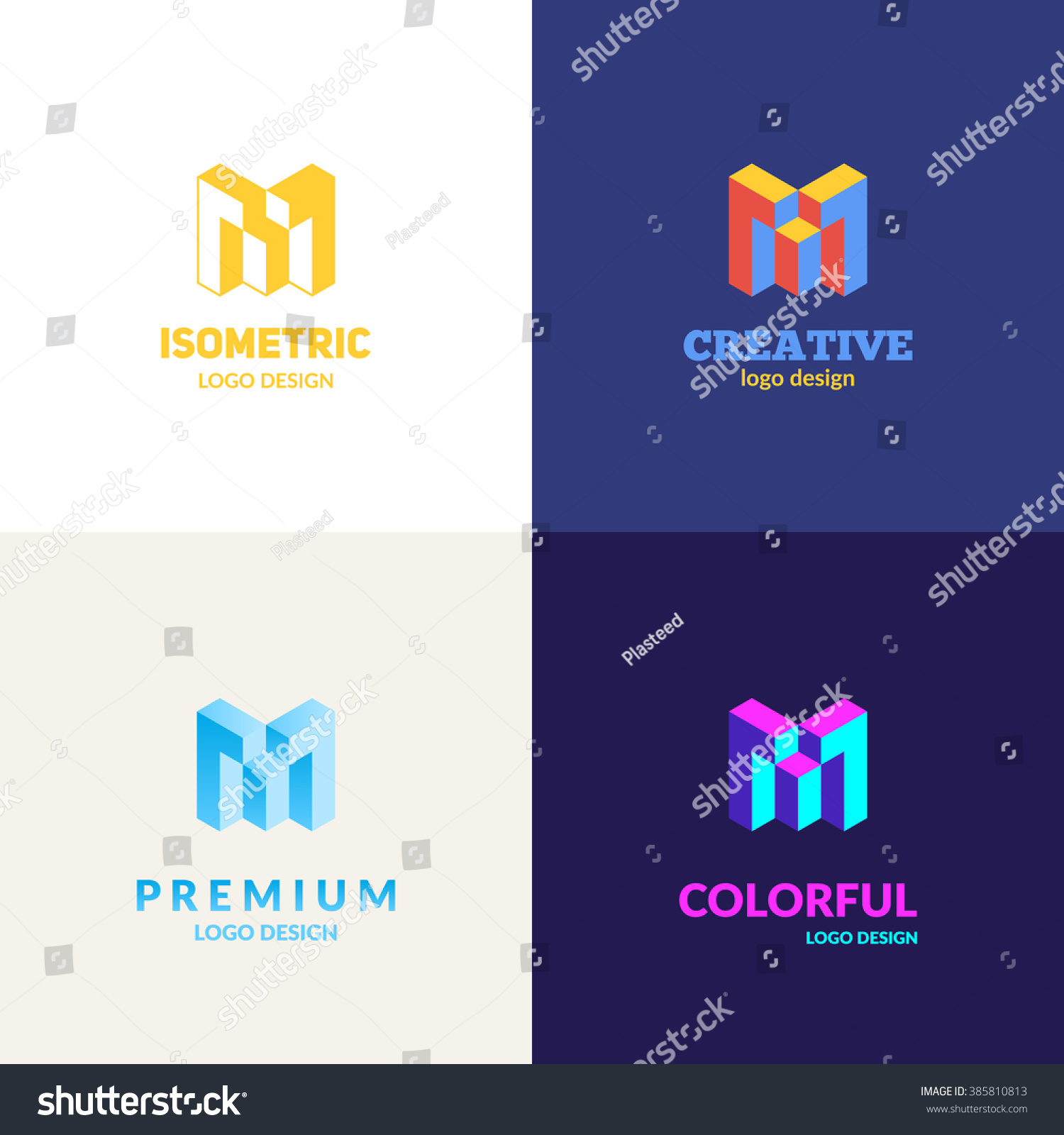 Letter M Isometric Logo Set Stock Vector (Royalty Free) 385810813 Letter M Isometric Logo Set Stock Vector (Royalty Free) 385810813