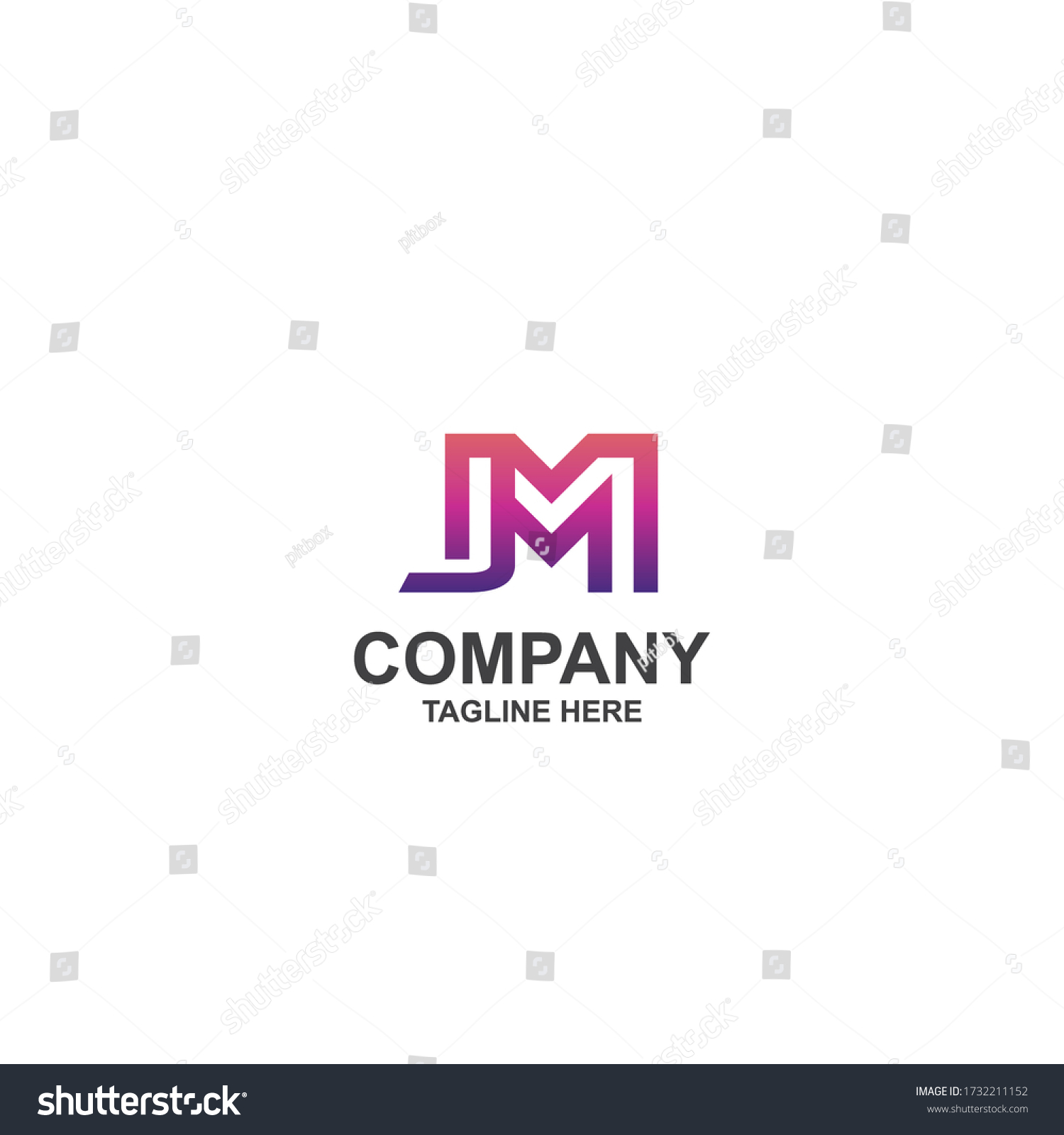 Letter M J Logo Design Vector Stock Vector (Royalty Free) 1732211152