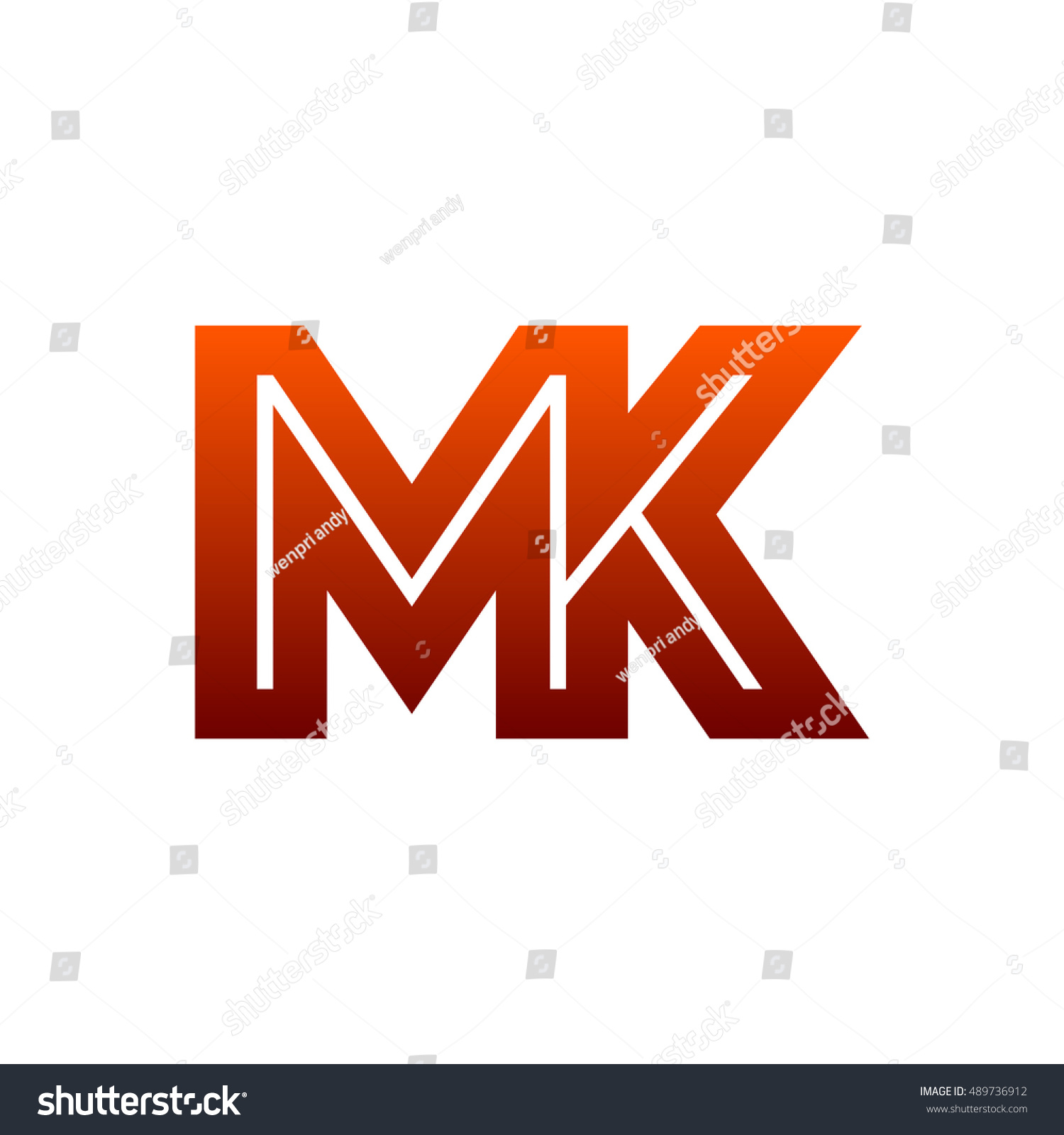 Letter M K Logo Stock Vector (Royalty Free) 489736912