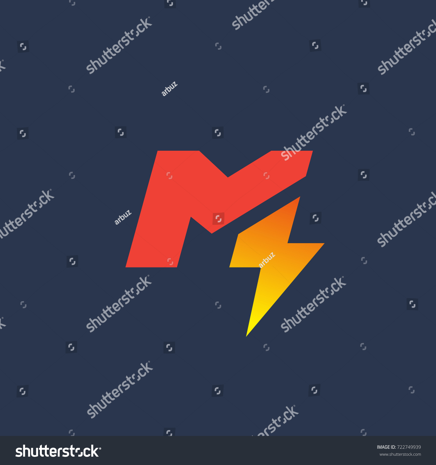 Letter M Lightning Logo Icon Design Stock Vector (Royalty Free) 722749939