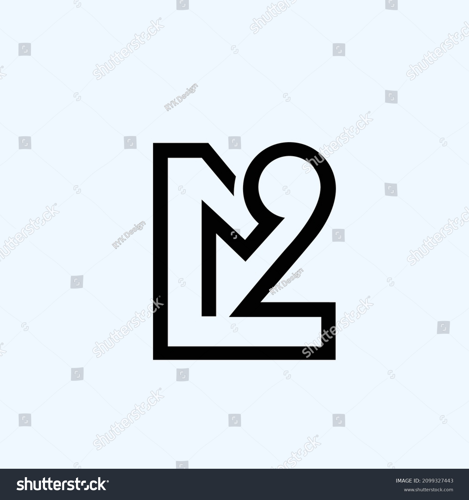 Letter M2 Logo Design Concept Stock Vector (Royalty Free) 2099327443