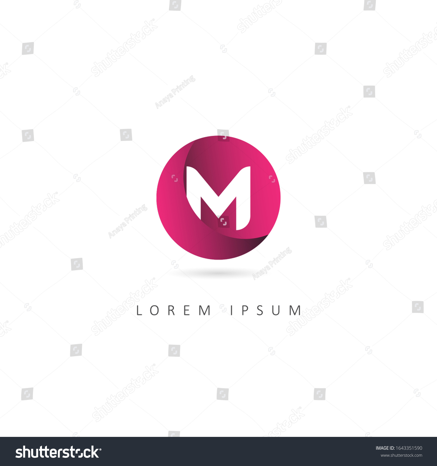 Letter M Logo Circle Element Design Stock Vector (Royalty Free) 1643351590