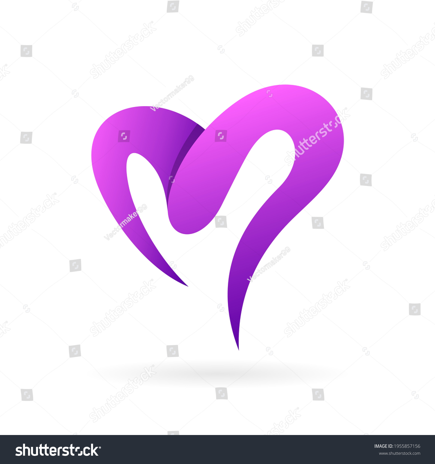 Letter M Love Logo Vector Stock Vector (Royalty Free) 1955857156