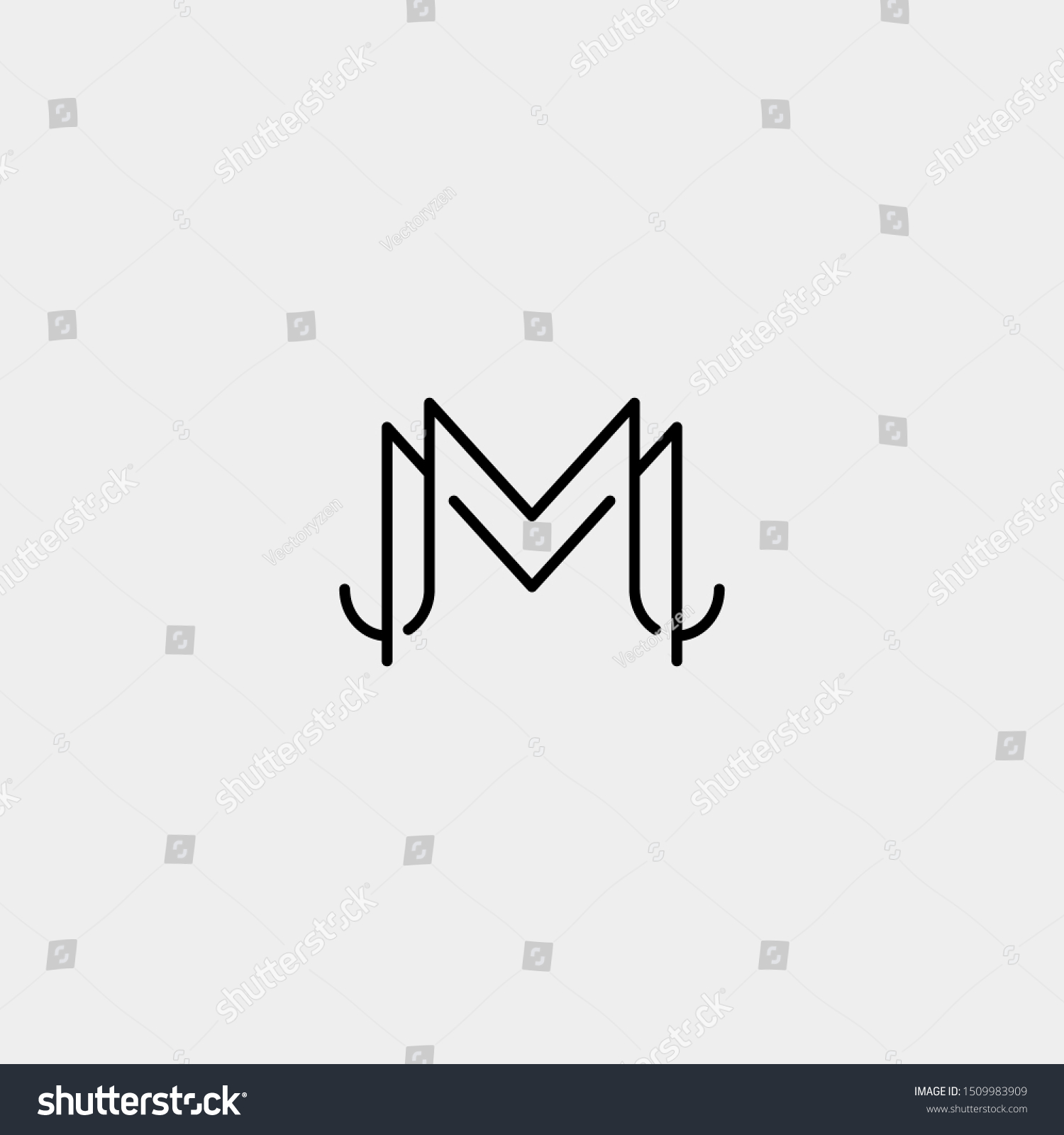 Letter M Mm Monogram Logo Design: vector de stock (libre de regalías ... Letter M Mm Monogram Logo Design: vector de stock (libre de regalías ...