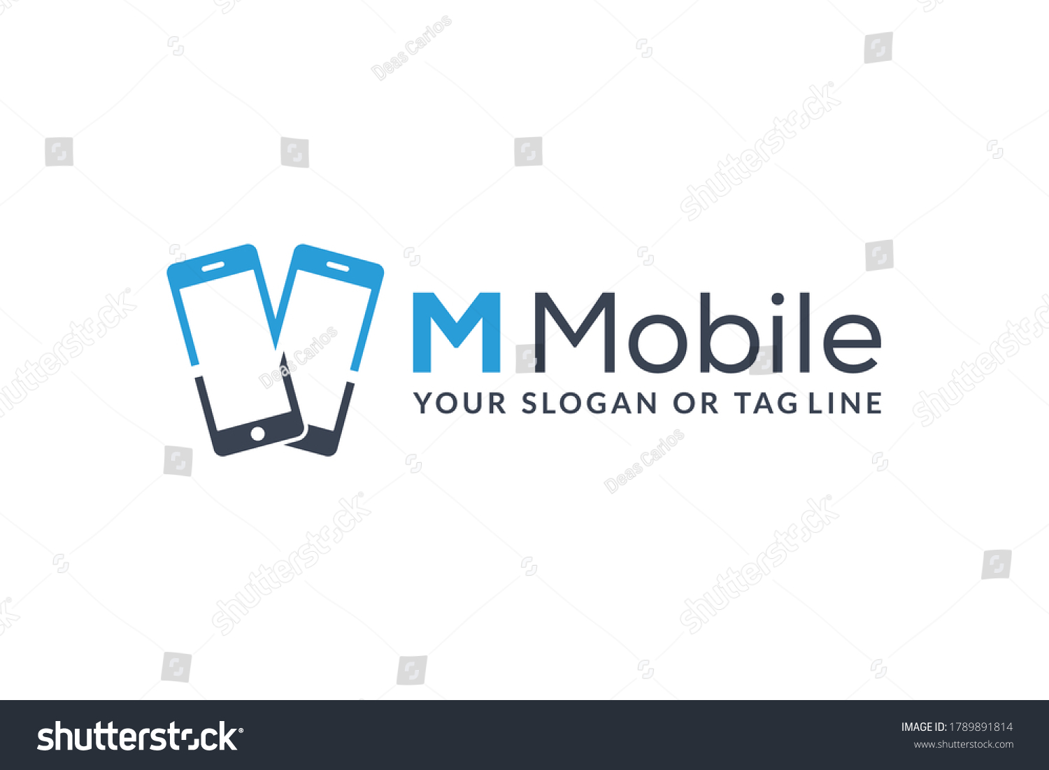 Letter M Mobile Logo Design Vector Stock Vector (Royalty Free) 1789891814