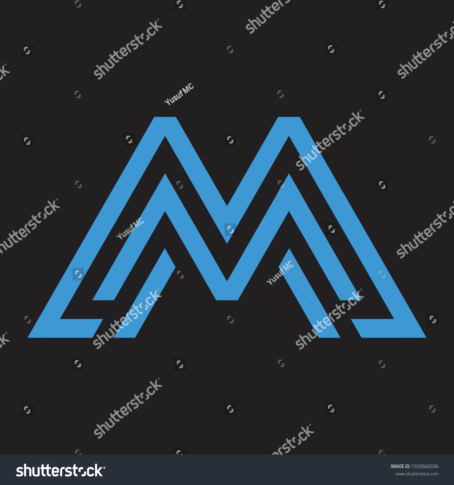 Letter M Monogram Logo Design Stock Vector (Royalty Free) 1920666596 ...