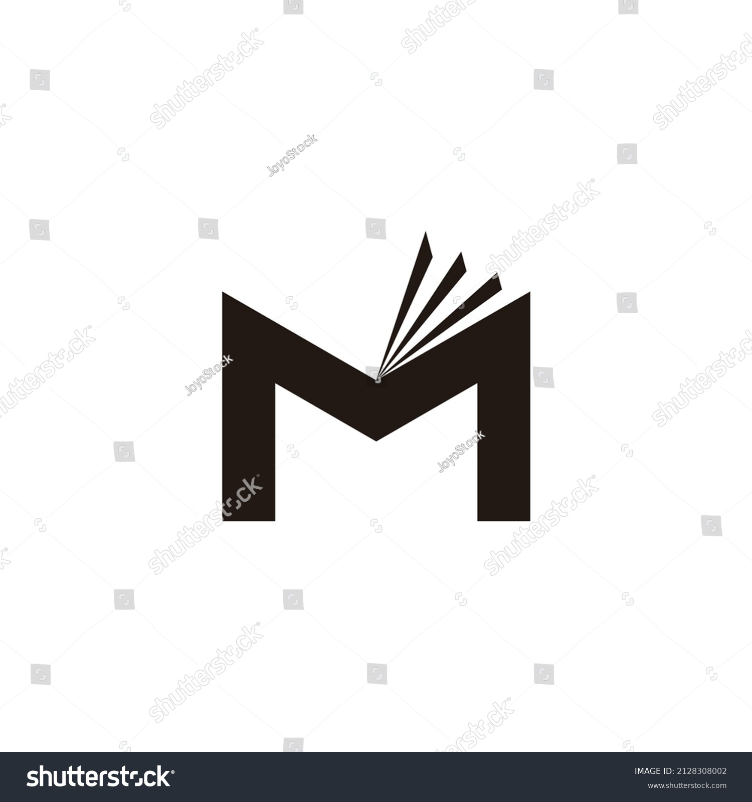 Letter M Open Book Motion Simple Stock Vector (Royalty Free) 2128308002 ...